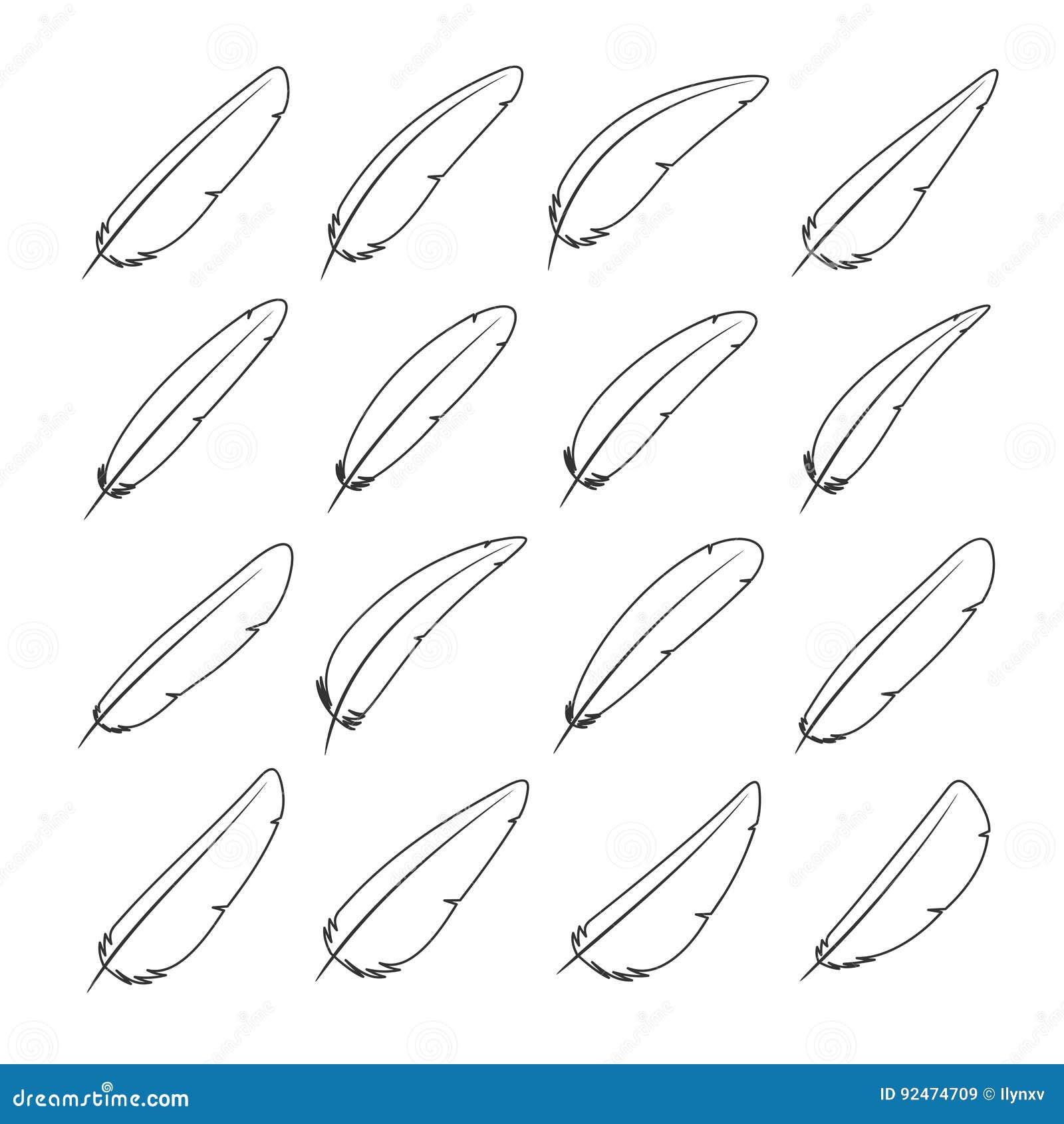 Ligne icônes de plume illustration stock. Illustration du graphismes ...