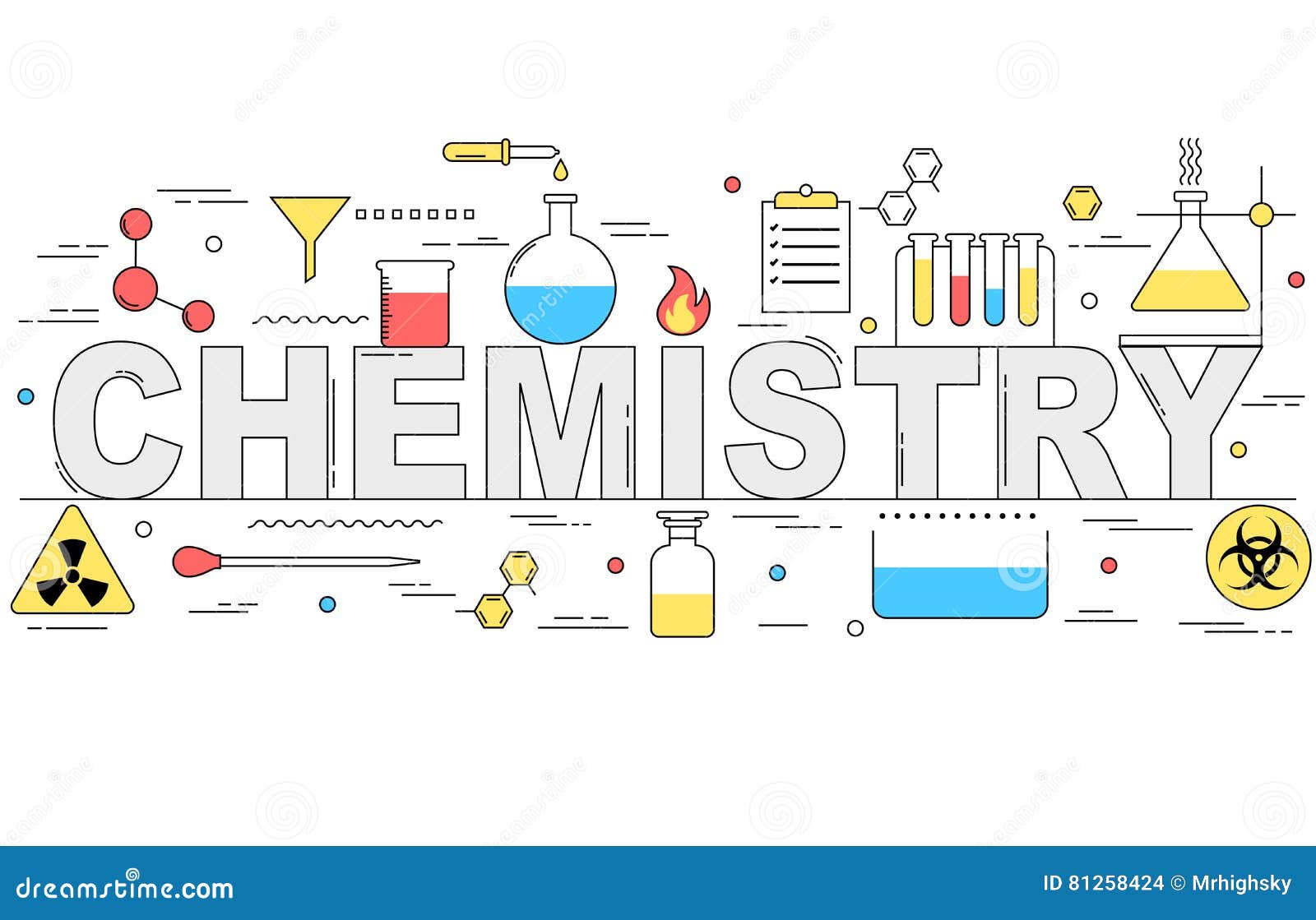 Ligne Illustration De Chimie De Style Illustration de Vecteur ...