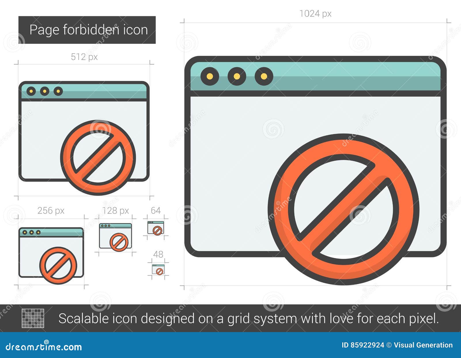 Ligne Interdite Par Page Icône Illustration de Vecteur - Illustration ...