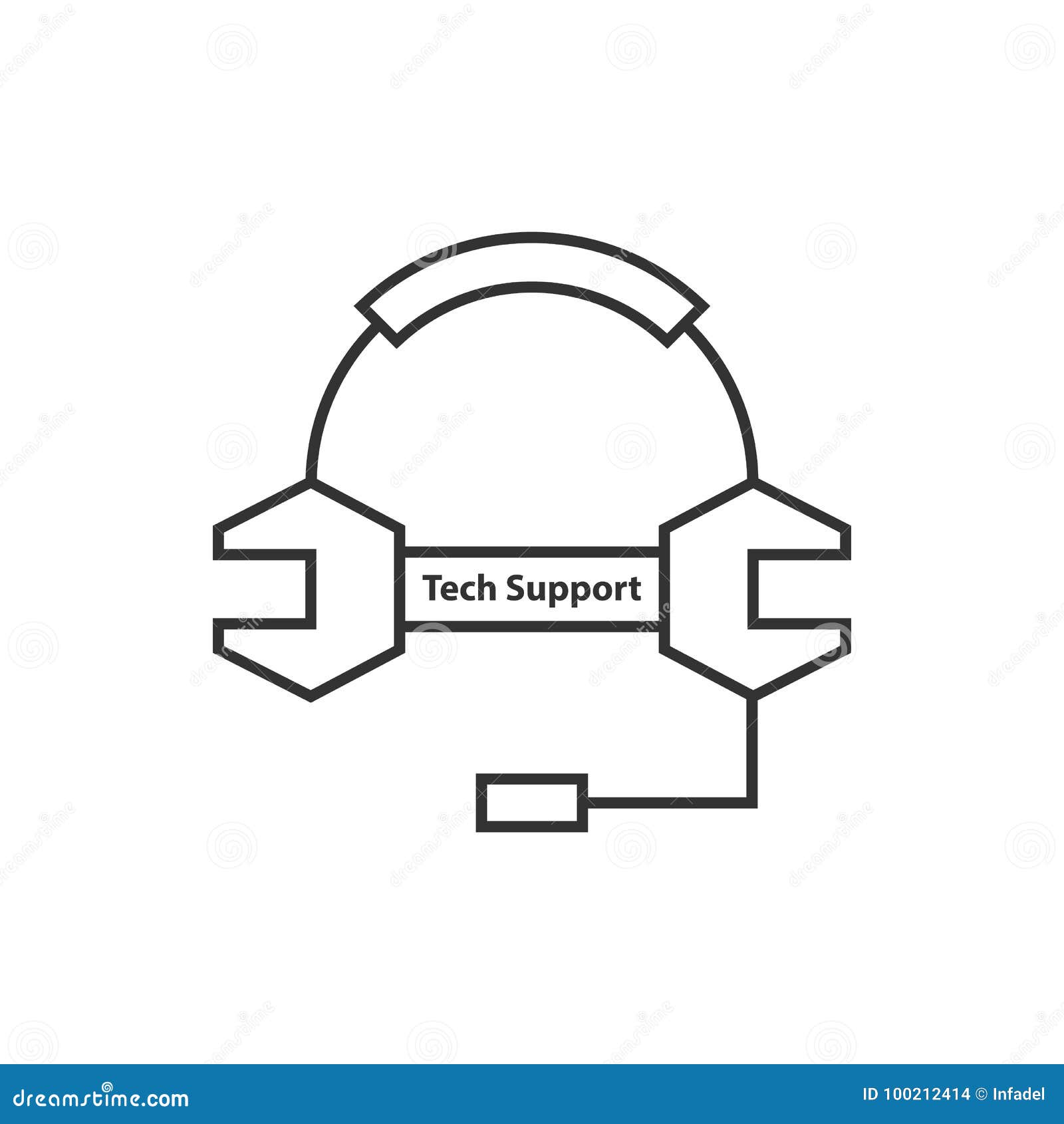Ligne Mince Logo De Support Technique Illustration de Vecteur ...
