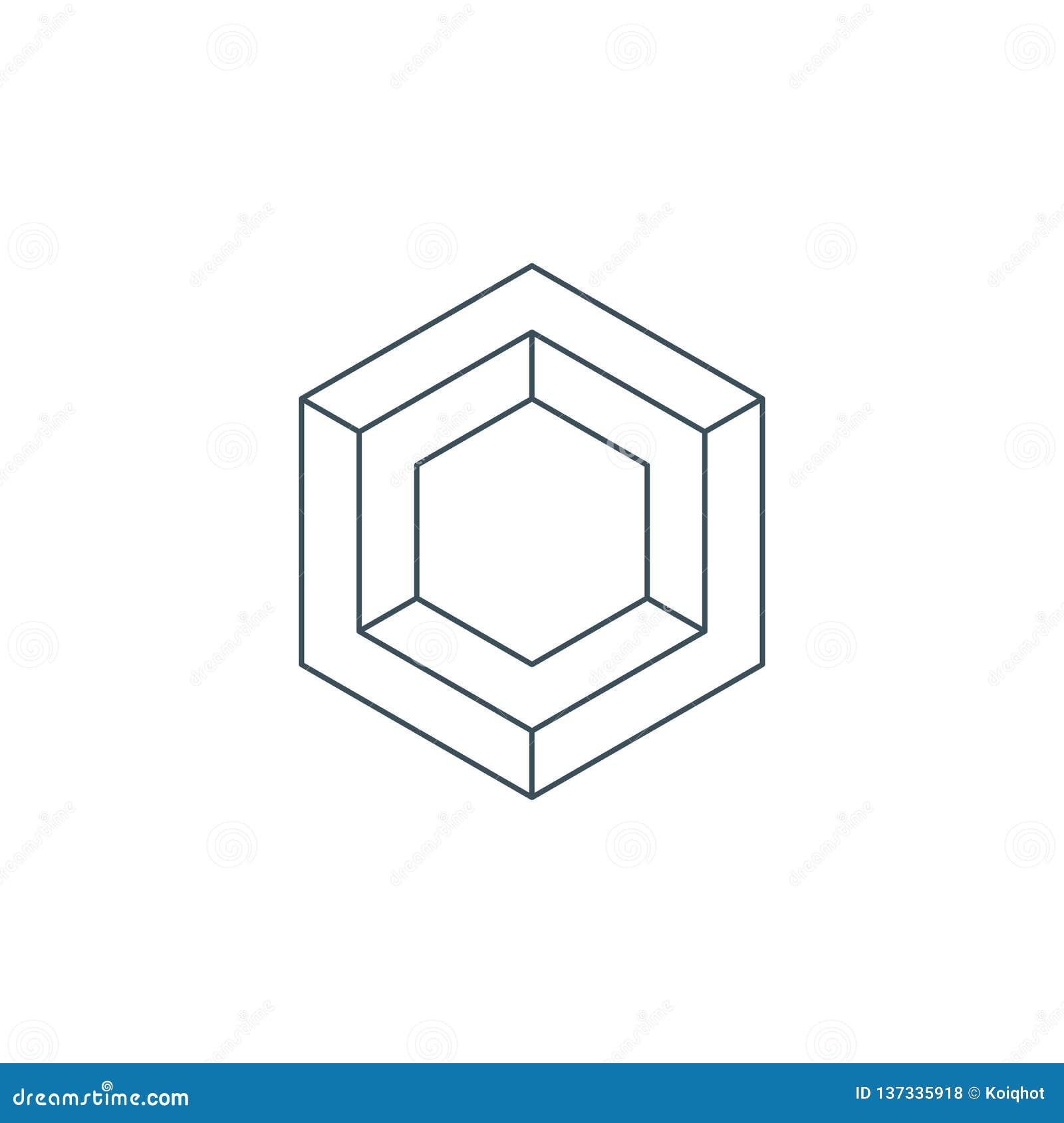 Ligne Mince Symbole Dhexagone Logo Hexagonal Illustration De Vecteur