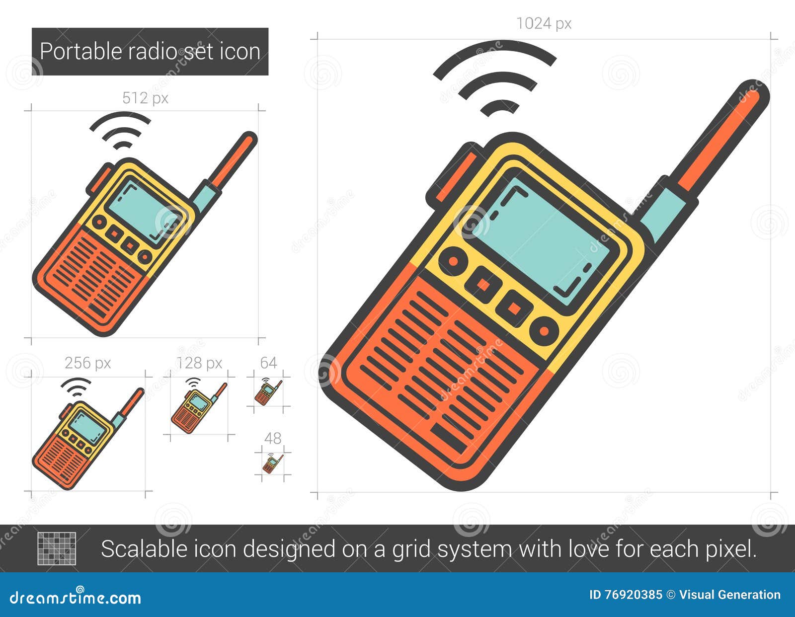Ligne Portative Icône De Poste Radio Illustration de Vecteur ...