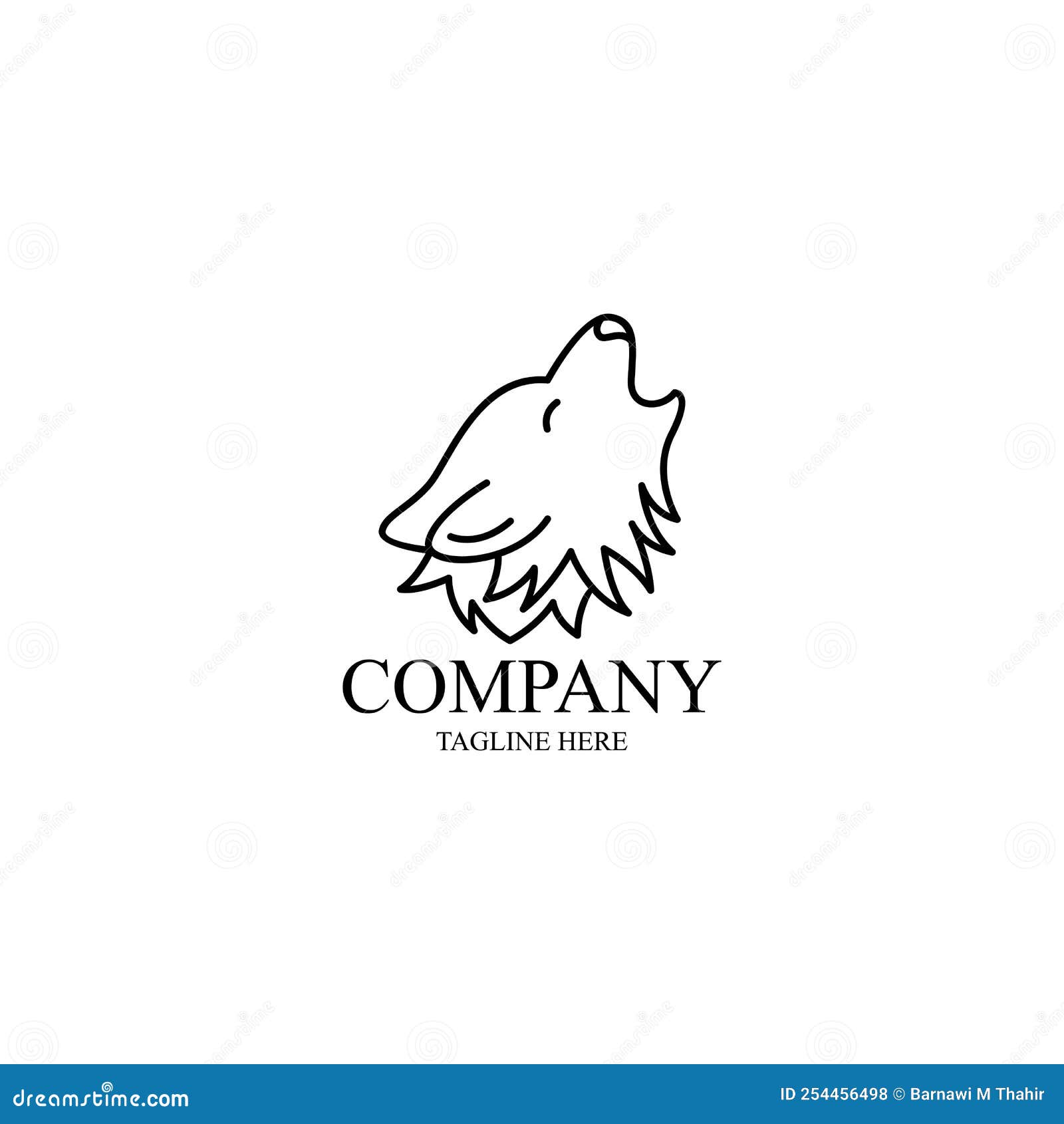 Ligne Style Loup Logo Loup Design Simple Illustration de Vecteur ...