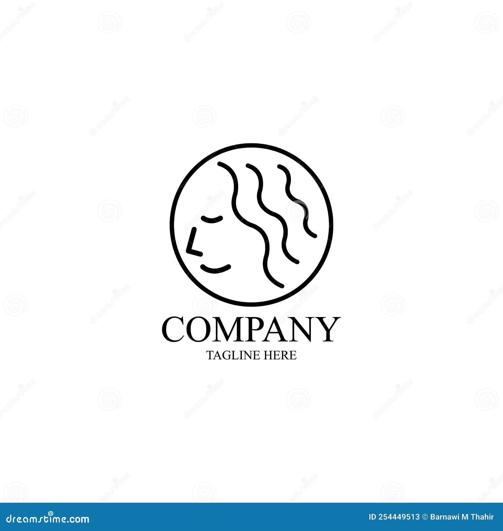 Ligne Style Visage Logo Simple Illustration de Vecteur - Illustration ...