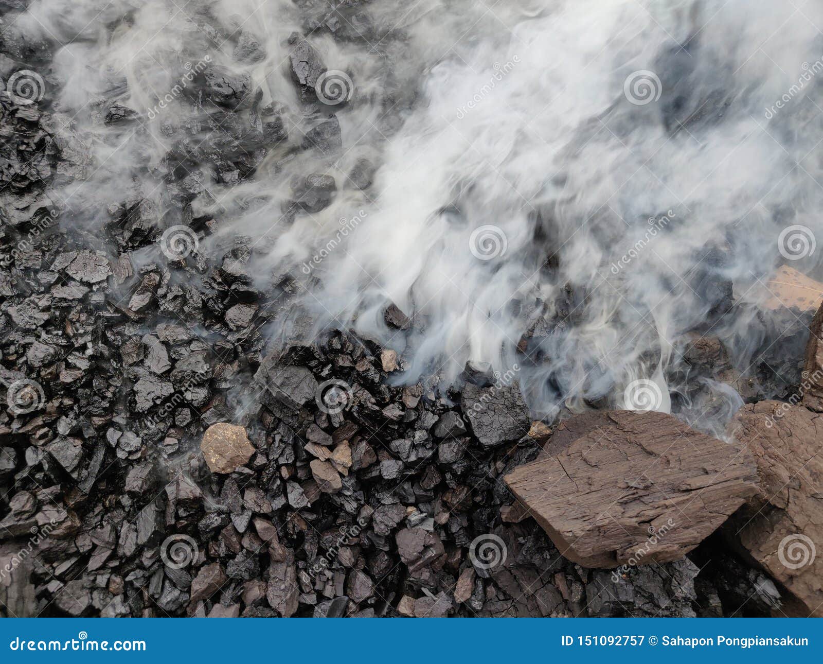 The Lignite Coal Spontaneous Combustion Stock Image - Image of carbon ...