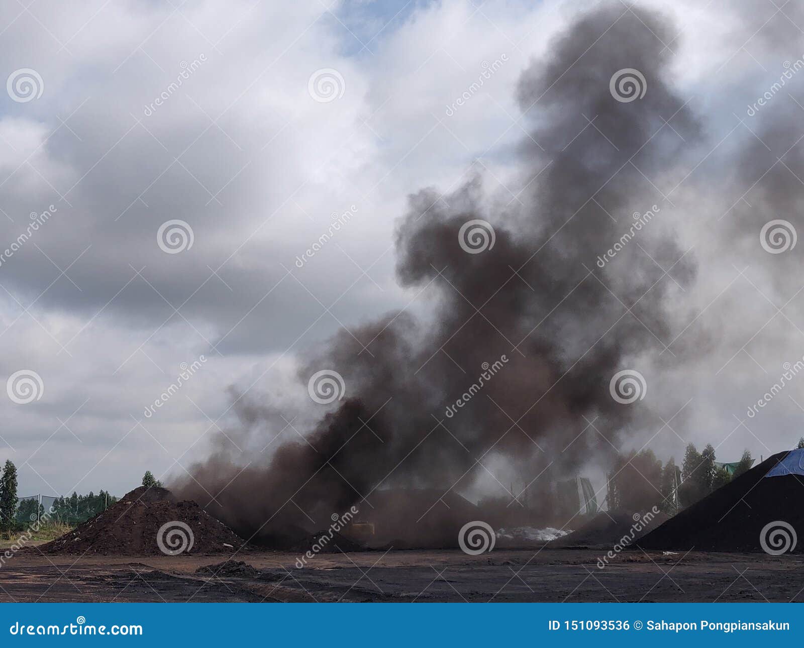 The Lignite Coal Spontaneous Combustion Stock Photo - Image of carbon ...