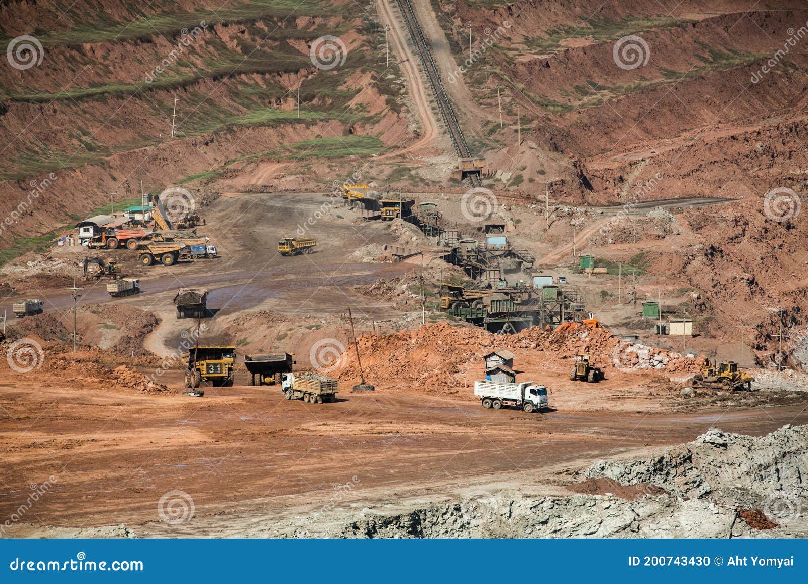 Lignite Coal Mining Industry. Stock Photo - Image of backhoe, coalmine ...