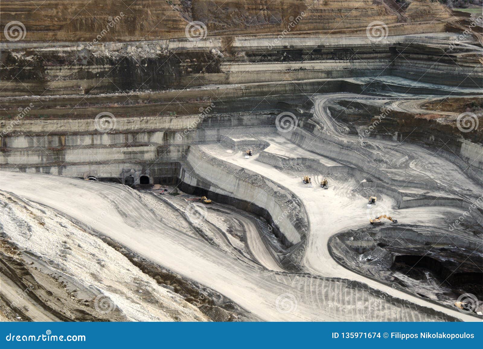 Lignite mining pit stock photo. Image of landscape, environment - 135971674