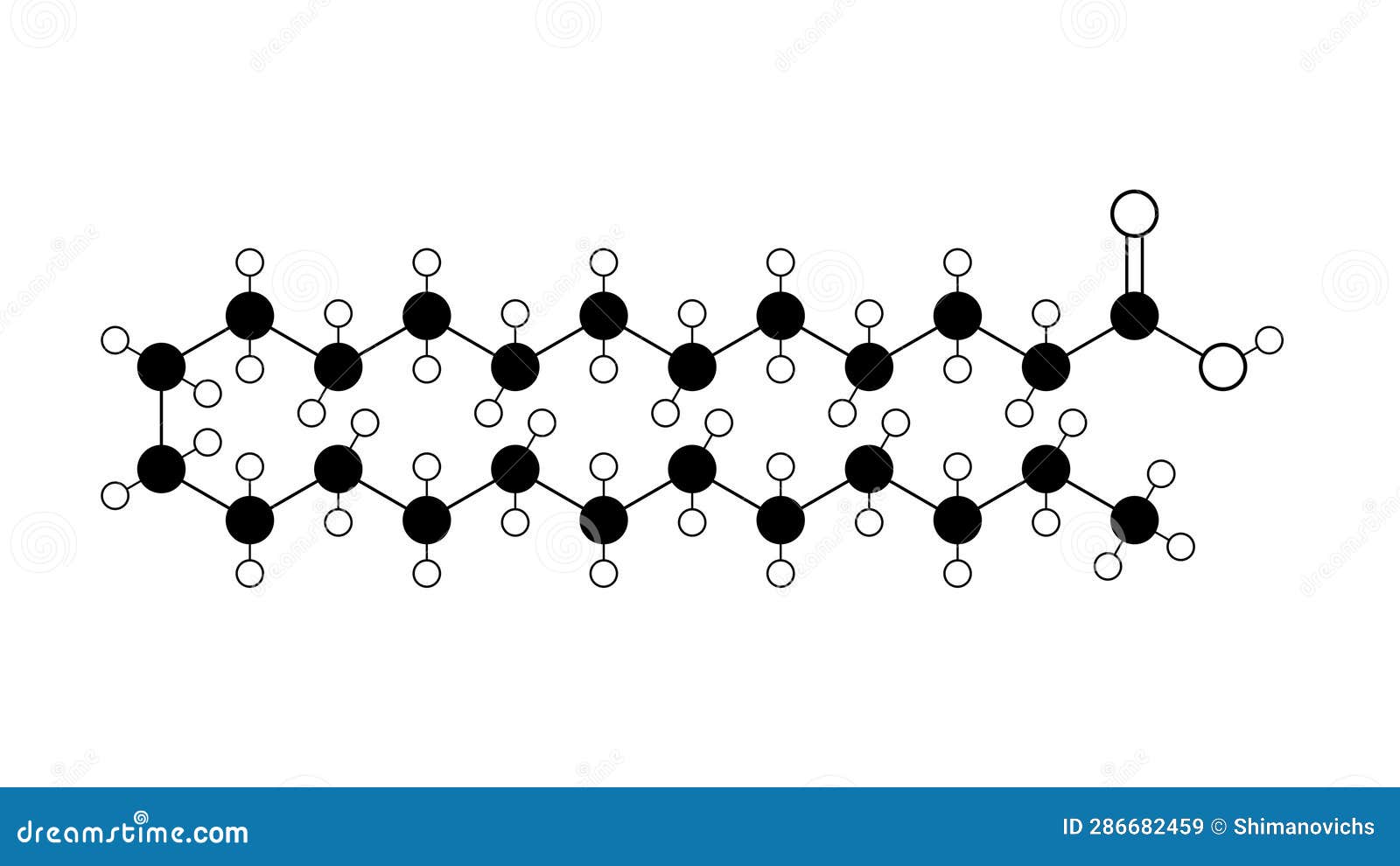 Lignoceric Acid Molecule, Structural Chemical Formula, Ball-and-stick ...
