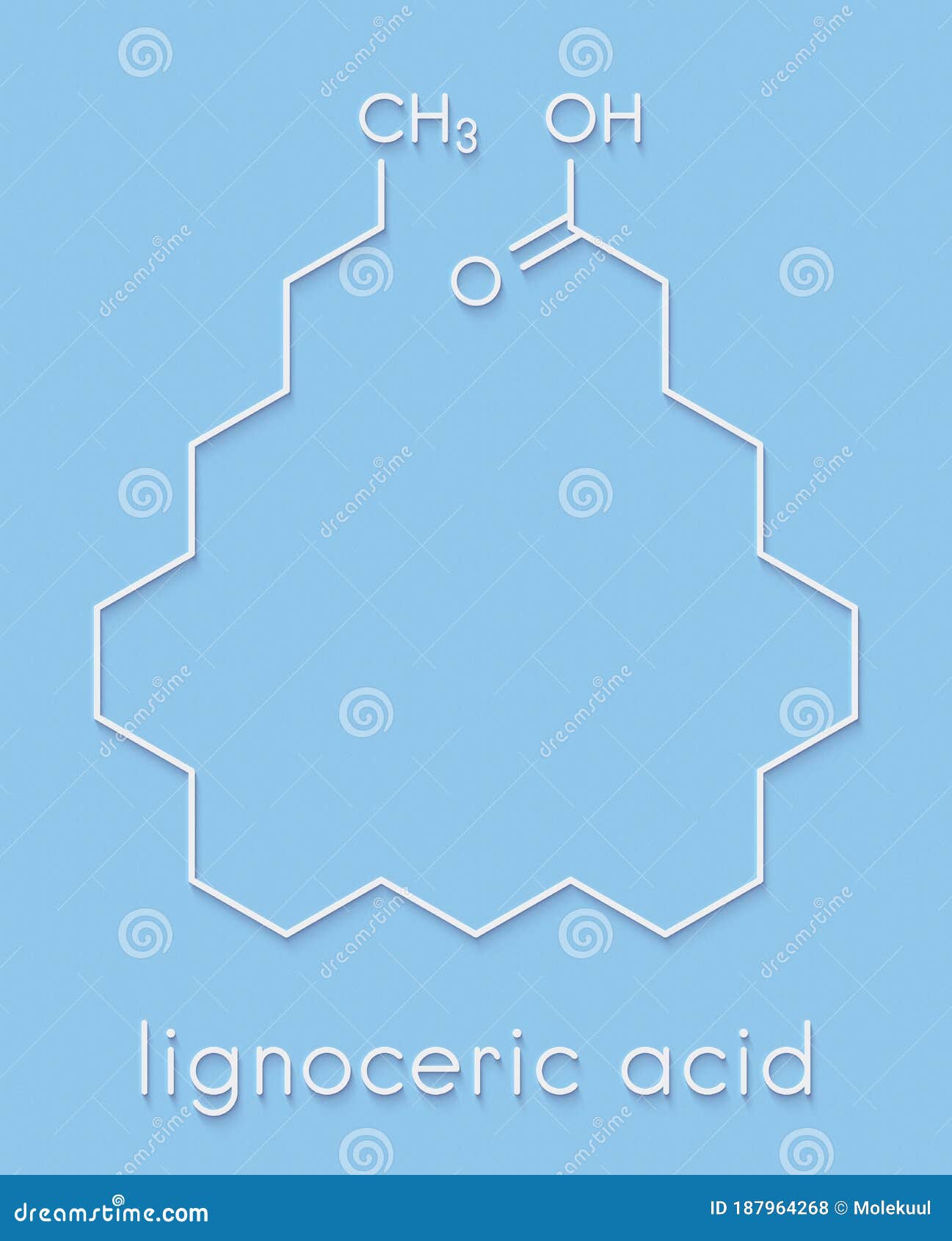 Lignoceric Tetracosanoic Acid Molecule. Saturated Fatty Acid. Skeletal ...