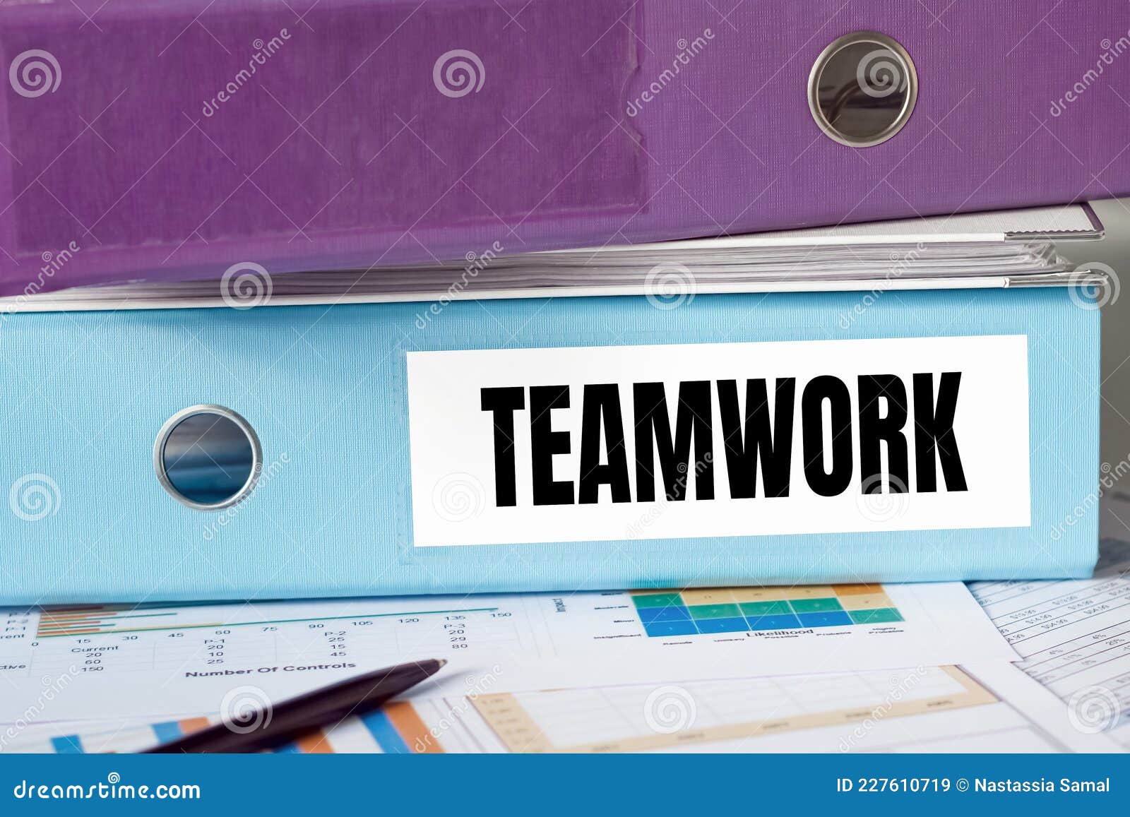 A Lignt Blue Folder With The Label ACCREDITATION Stock Photo ...