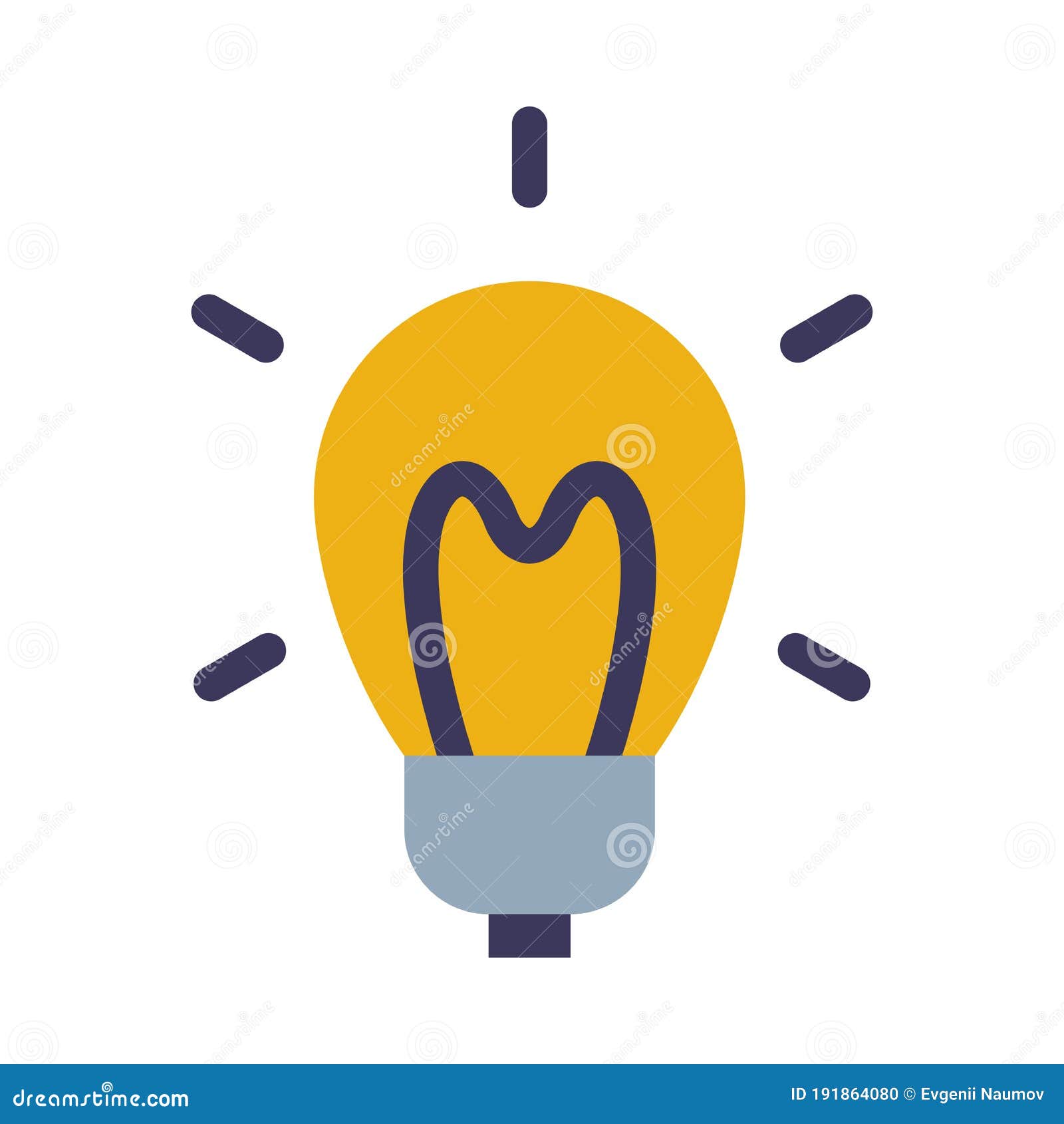 Ligt Bulb, Creative Idea Sign Flat Style Vector Illustration On White ...