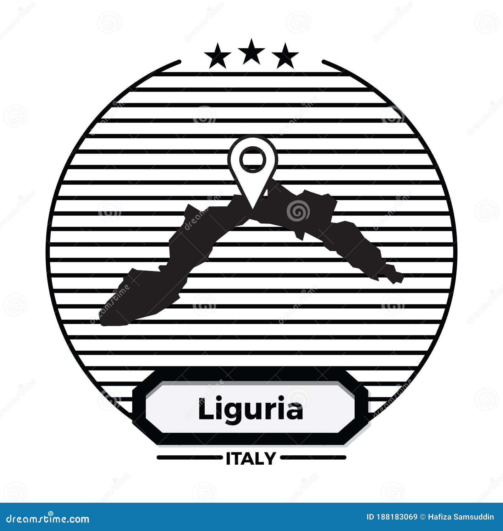 Liguria Map Label. Vector Illustration Decorative Design Stock Vector - Illustration of maps ...