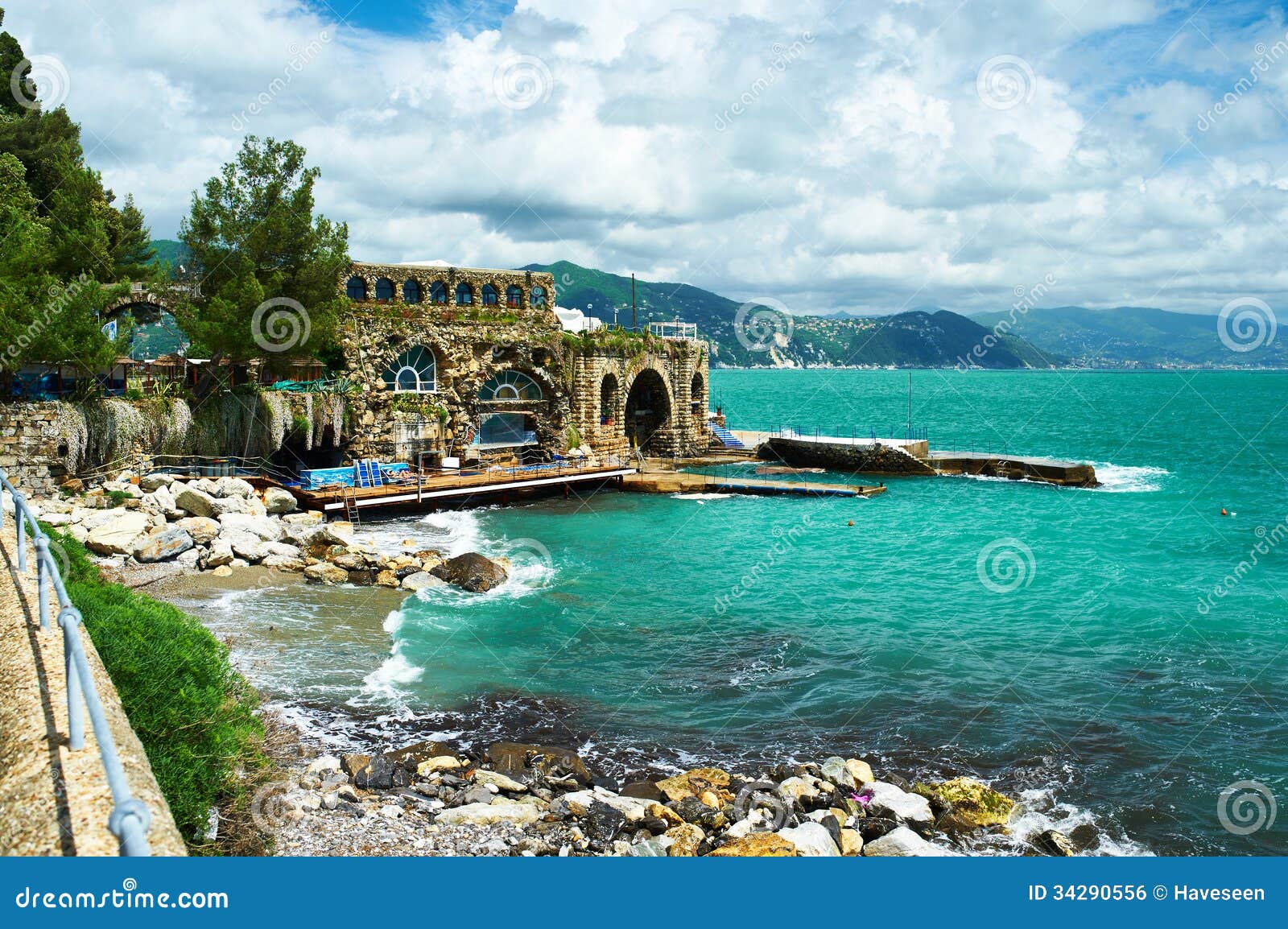 Ligurian coast stock photo. Image of ligurian, summer - 34290556
