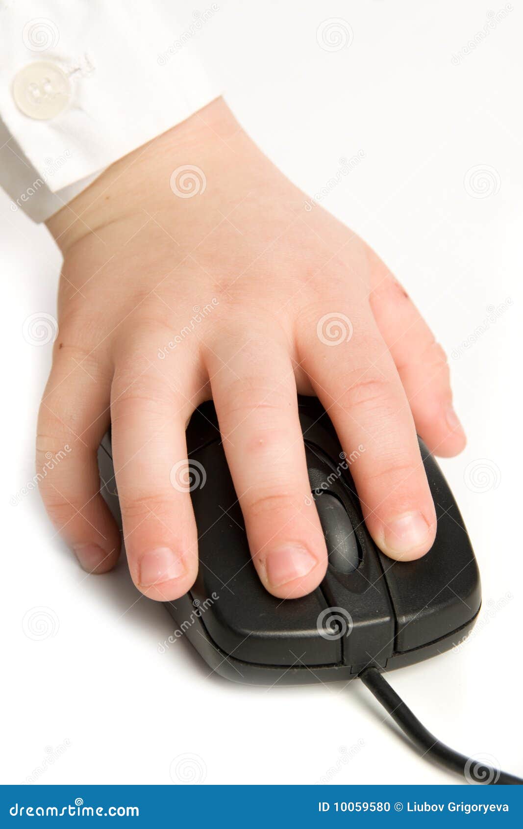 The Liitle Child Hand on Mouse Stock Photo - Image of aiming, touching ...