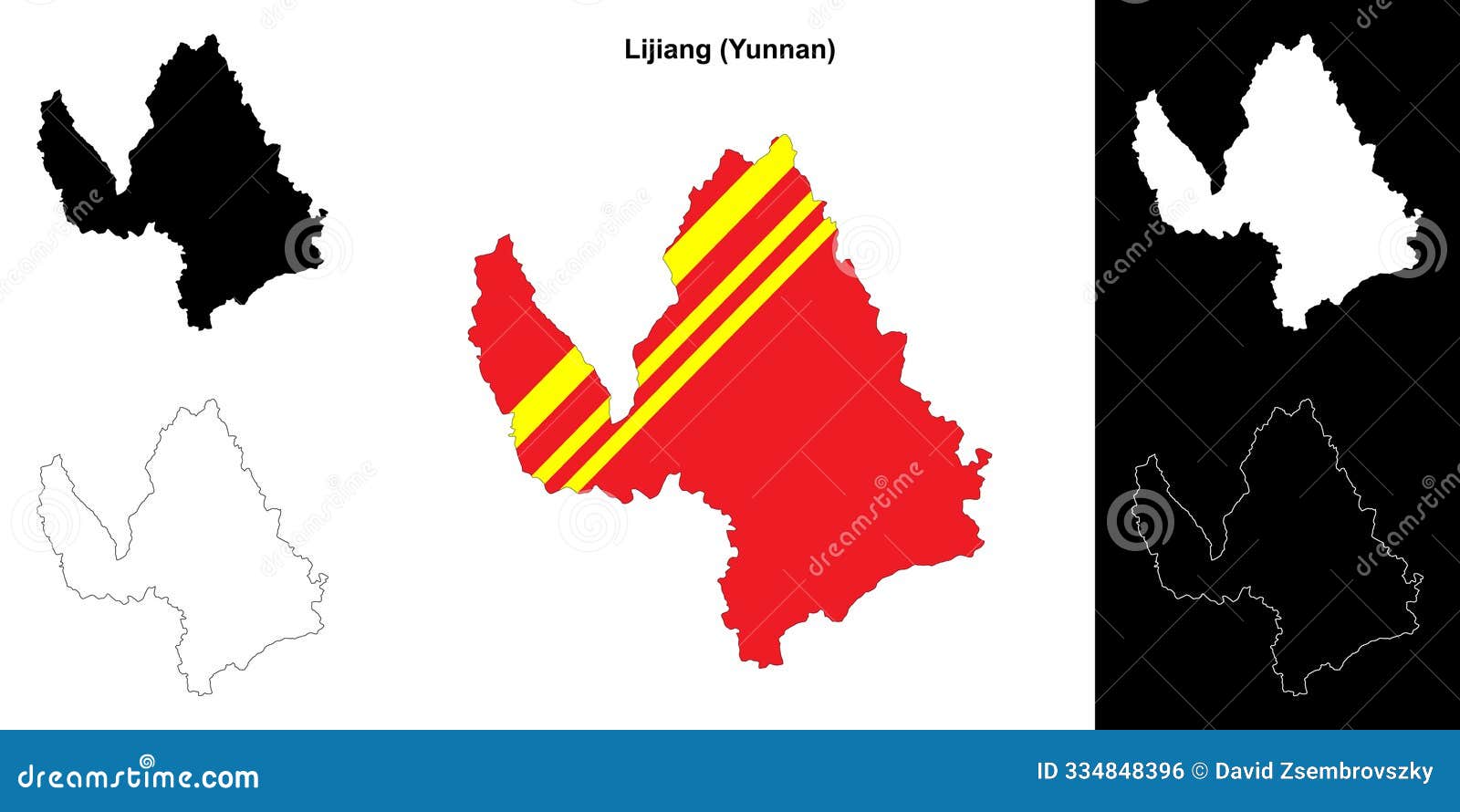 Lijiang Outline Map Vector Illustration | CartoonDealer.com #334848396