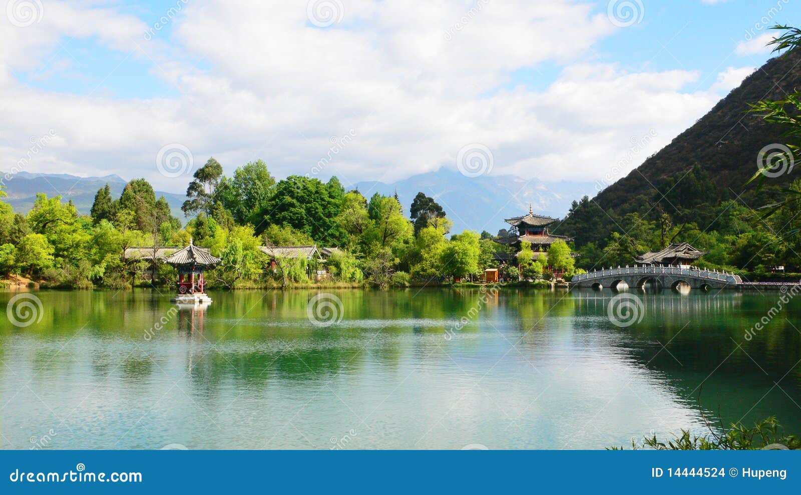 Lijiang,china: Black Dragon Pool Pagoda Stock Photo - Image of historic ...