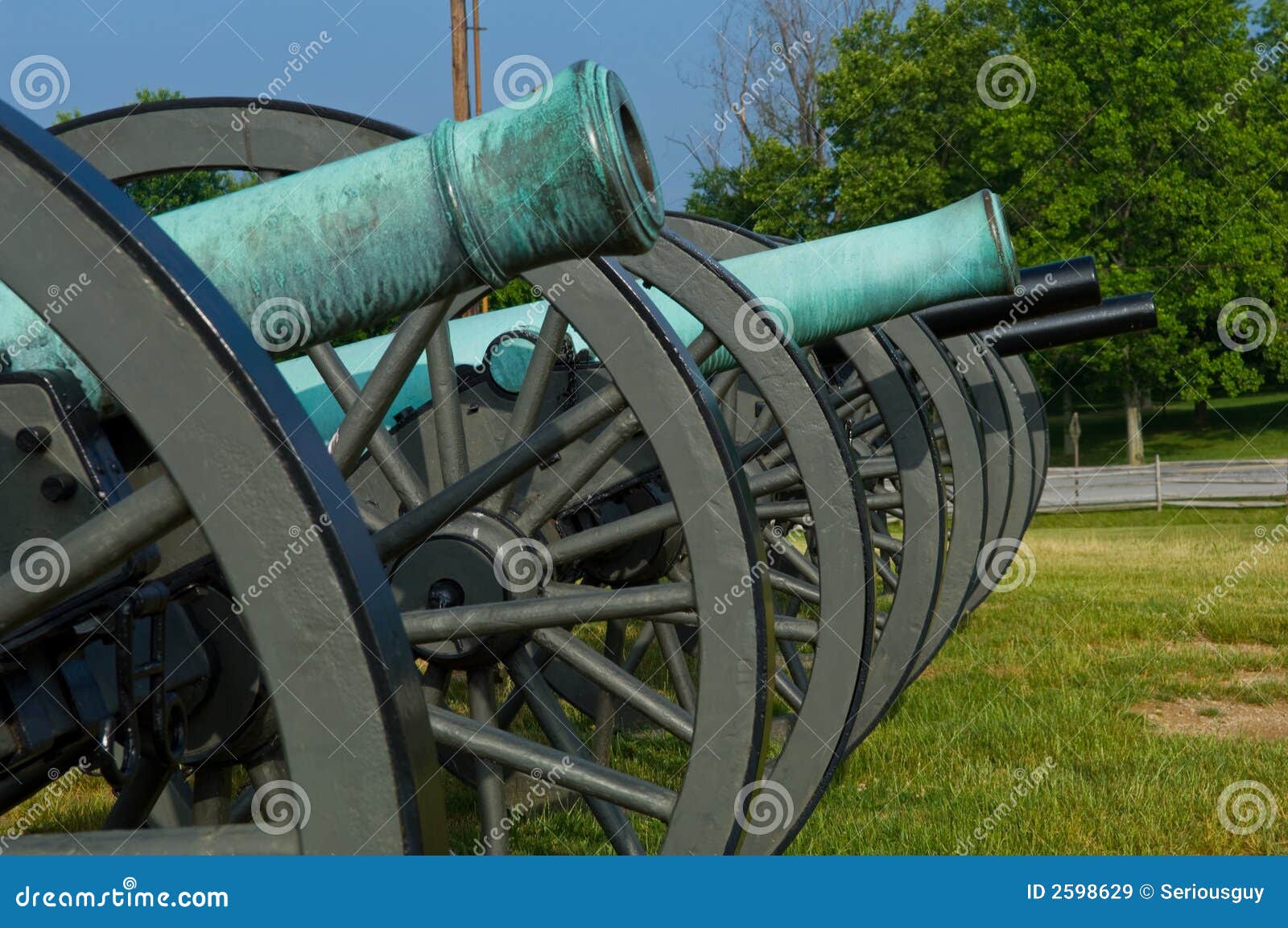 Lijn Van Het Kanon Van De 19de Eeuw Stock Afbeelding - Image of ...