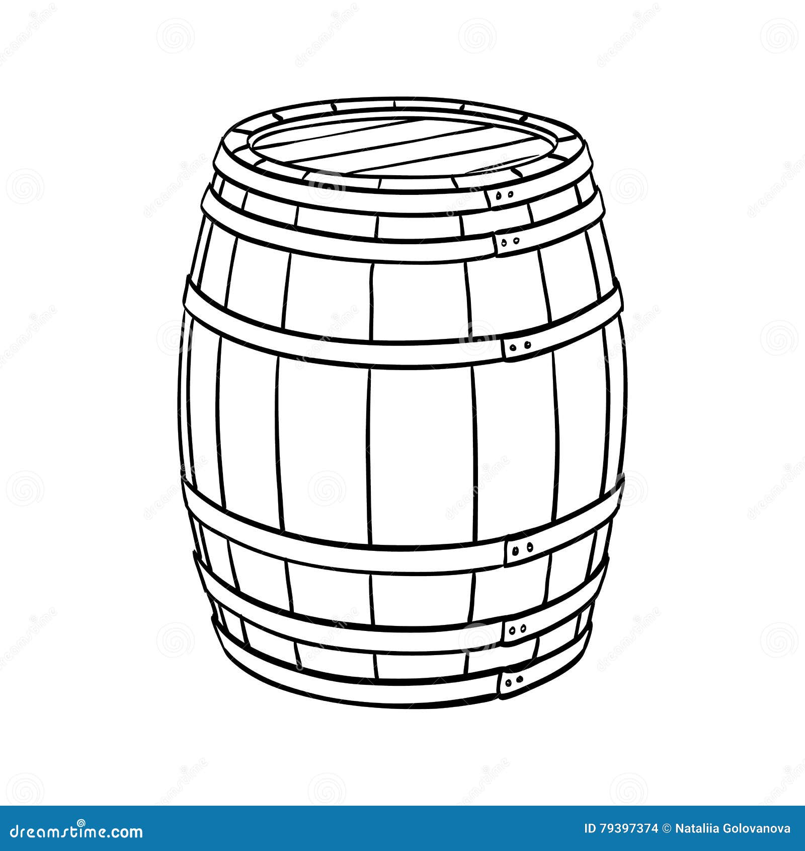 Lijnschets van vat vector illustratie. Illustration of retro - 79397374