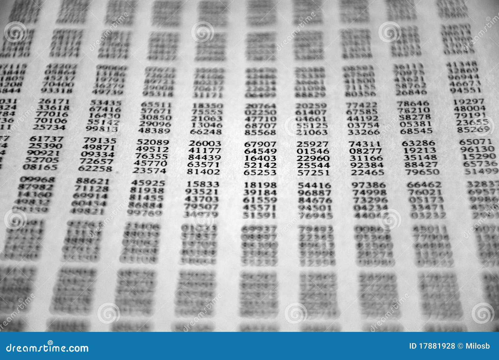 Lijst van Random numbers stock foto. Image of economie - 17881928