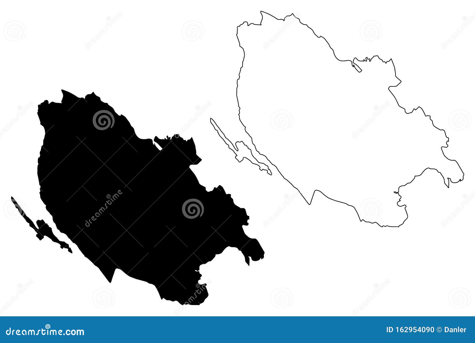 Lika-Senj County Counties of Croatia, Republic of Croatia Map Vector ...