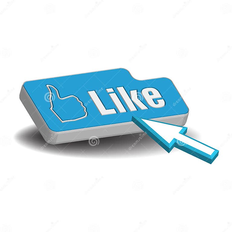 Like button stock vector. Illustration of concept, cursor - 28125429