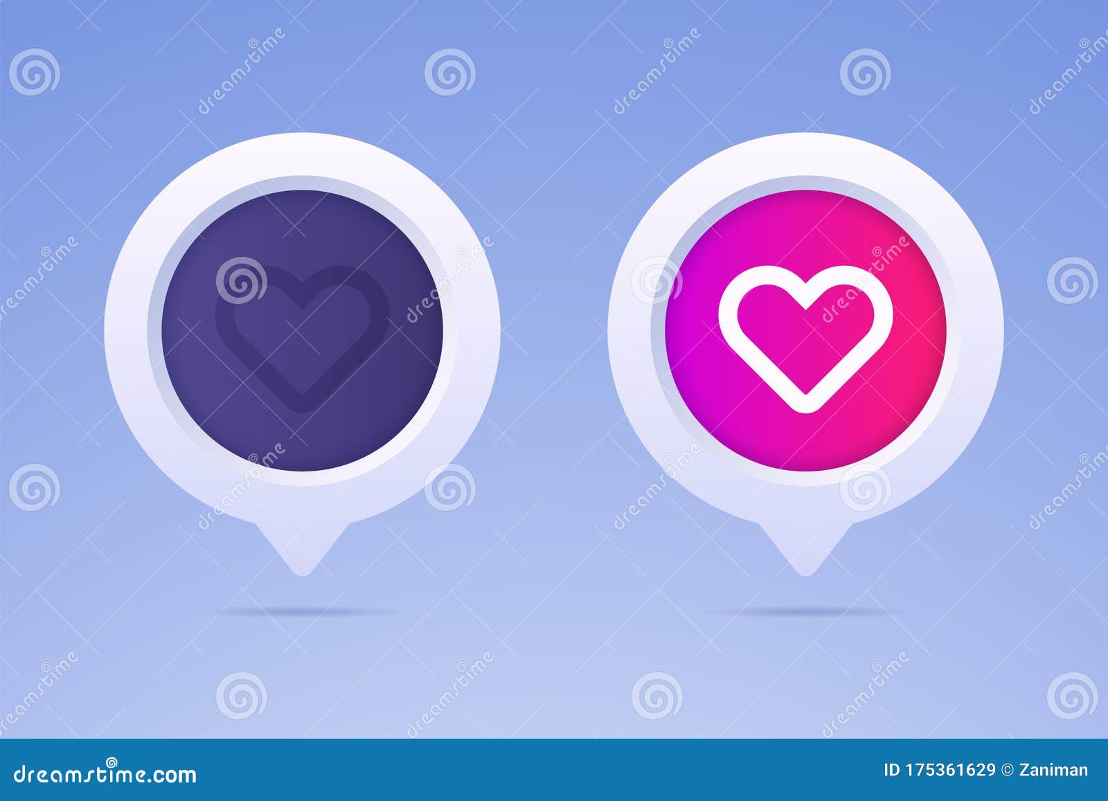 Like Button in 3d Style and Two Options. Stock Vector - Illustration of ...