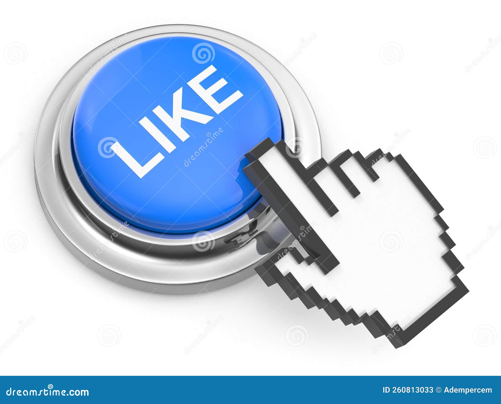 Like Button with Hand Cursor Stock Illustration - Illustration of ...