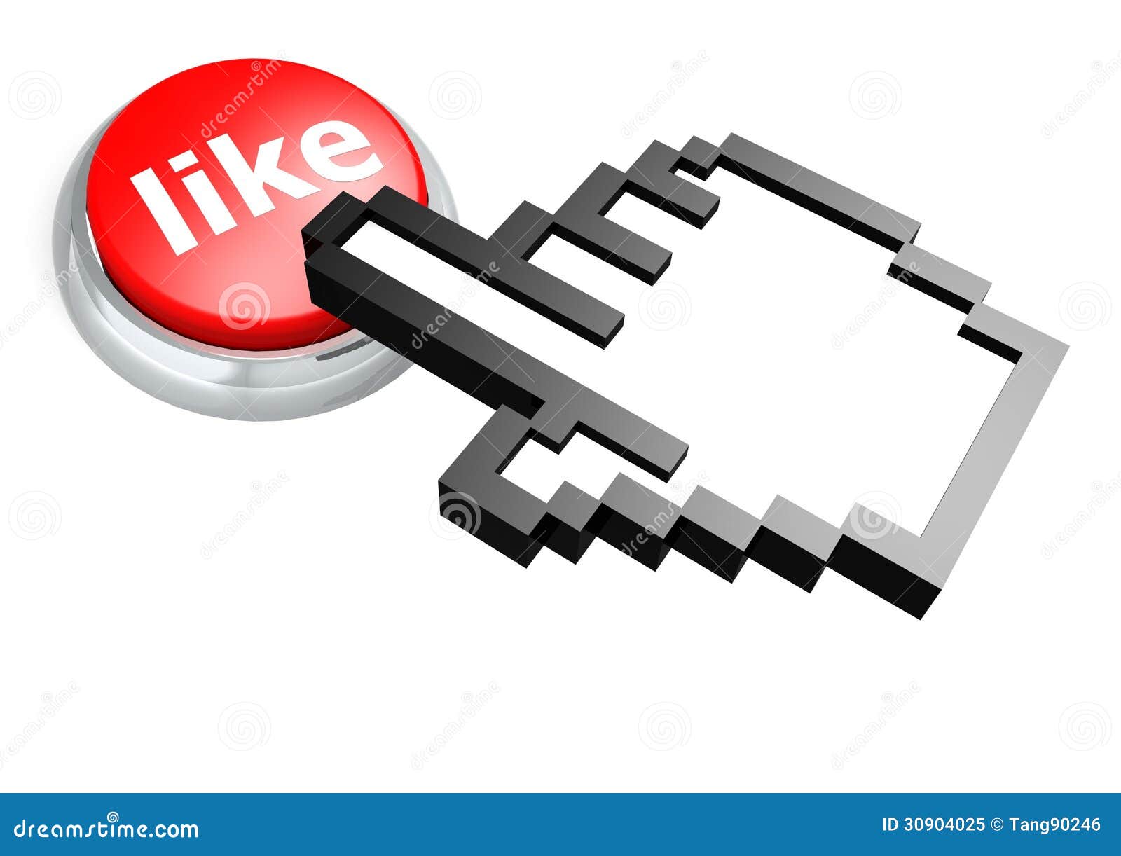 Like Button with Hand Cursor Stock Illustration - Illustration of ...