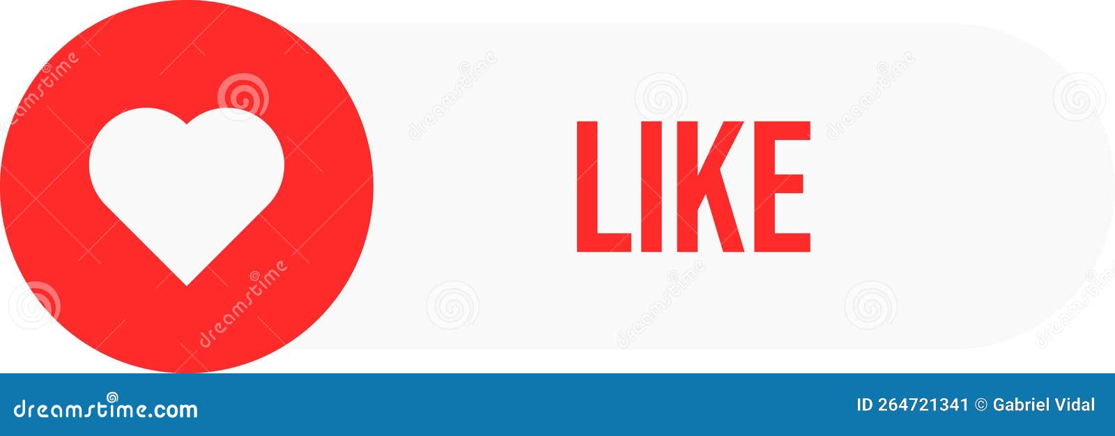 Like Button. Button for Like. Red Like Button with a Heart. Stock ...