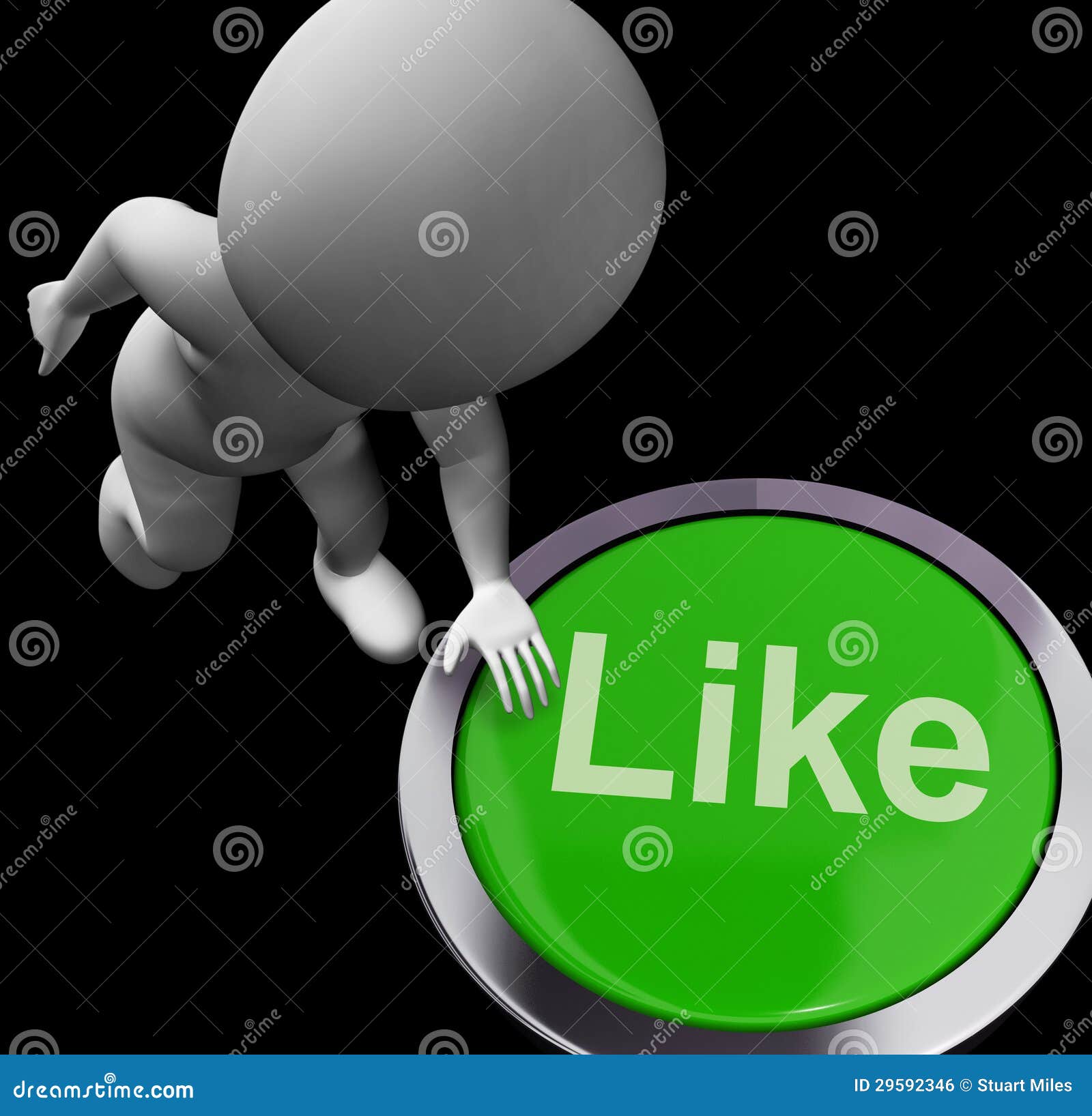 Like Button Shows Approval or Being a Fan Stock Illustration ...