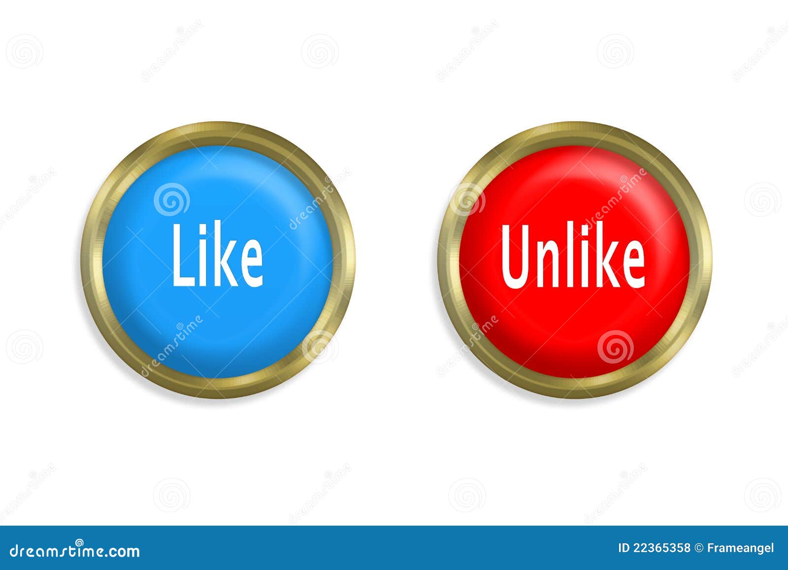 Like button and unlike red stock illustration. Illustration of power ...