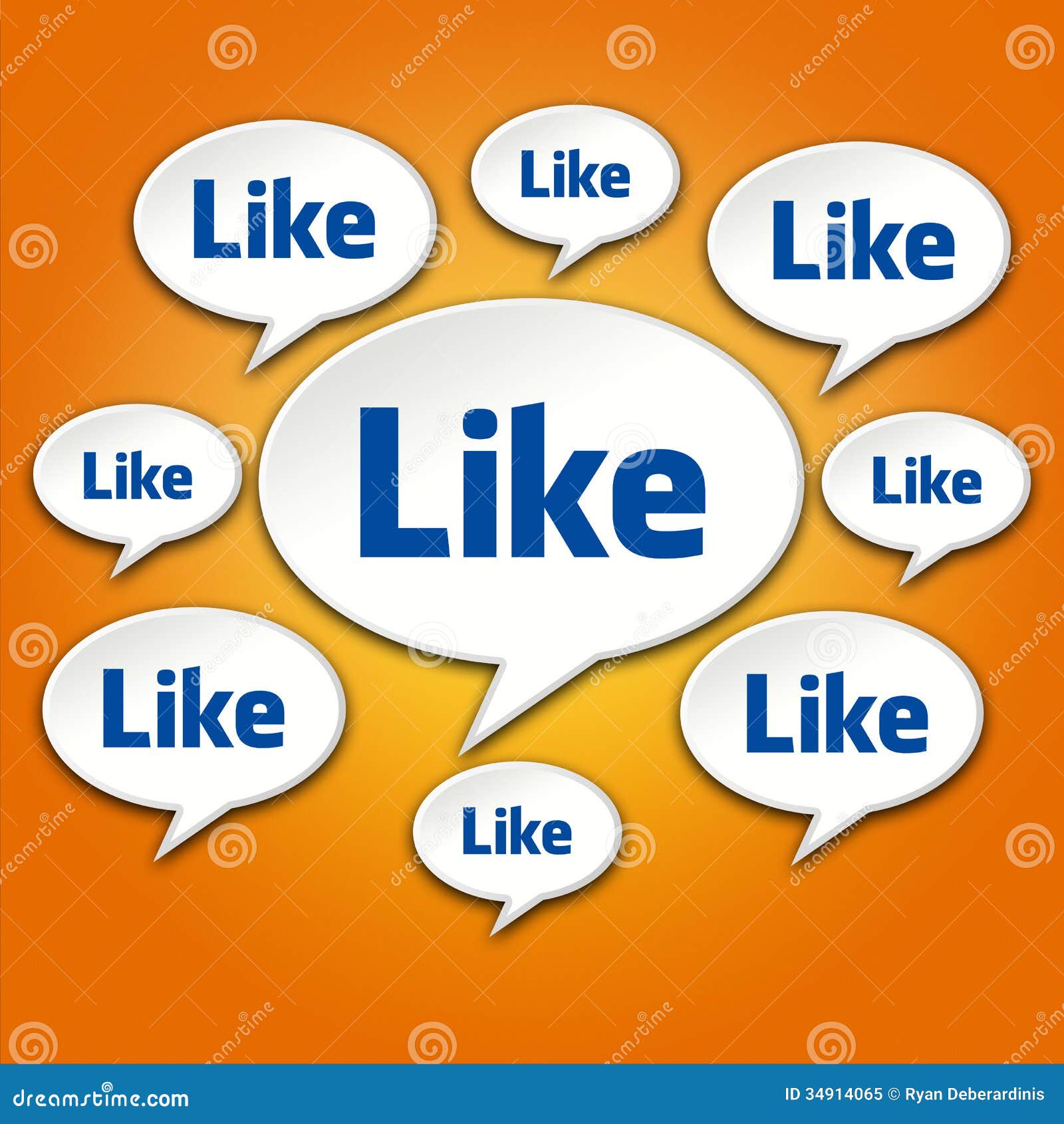 Like Chat Bubble Conversation on Orange Stock Illustration ...