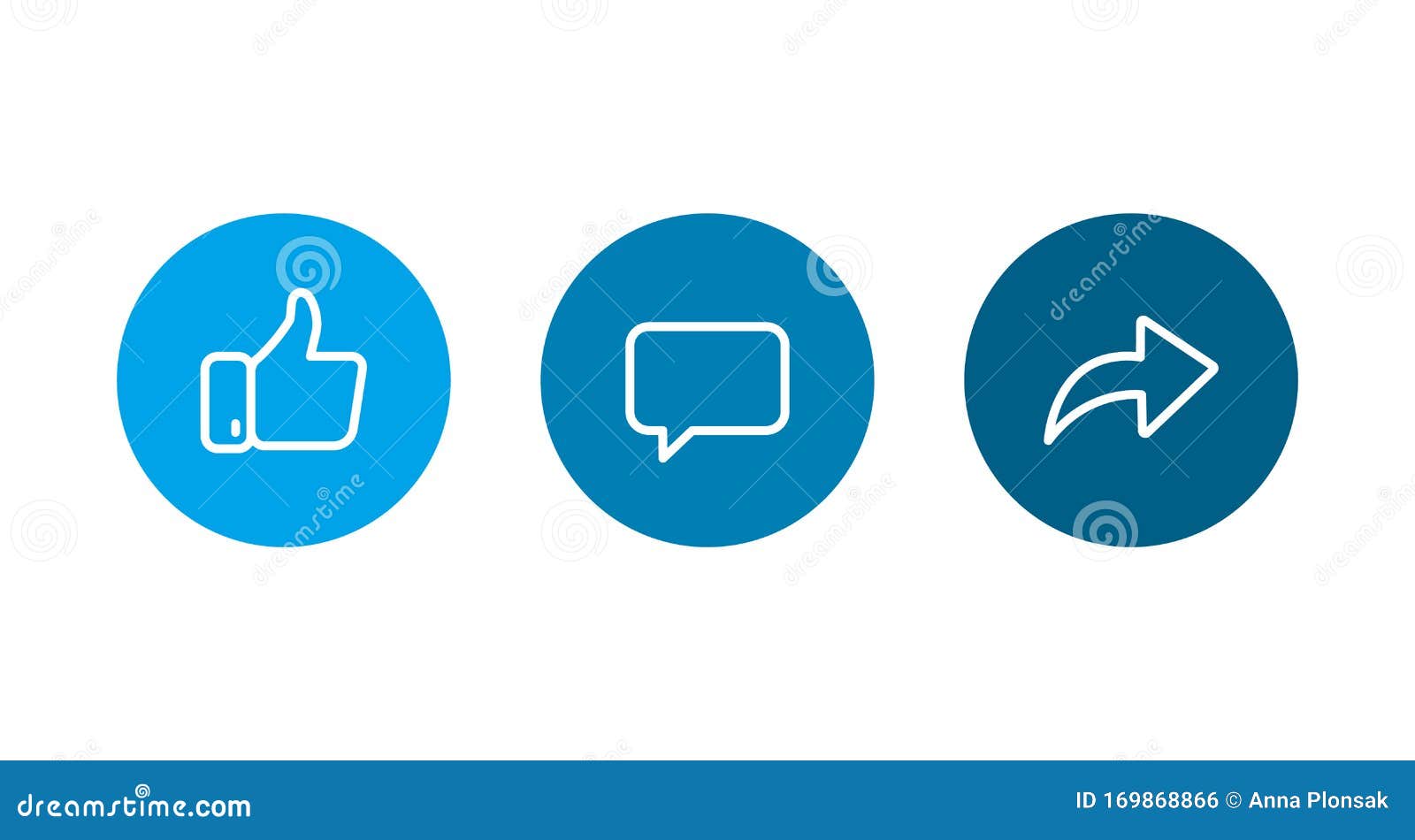 Like, Coment, Repost Line Icons. Vector Stock Vector - Illustration of ...