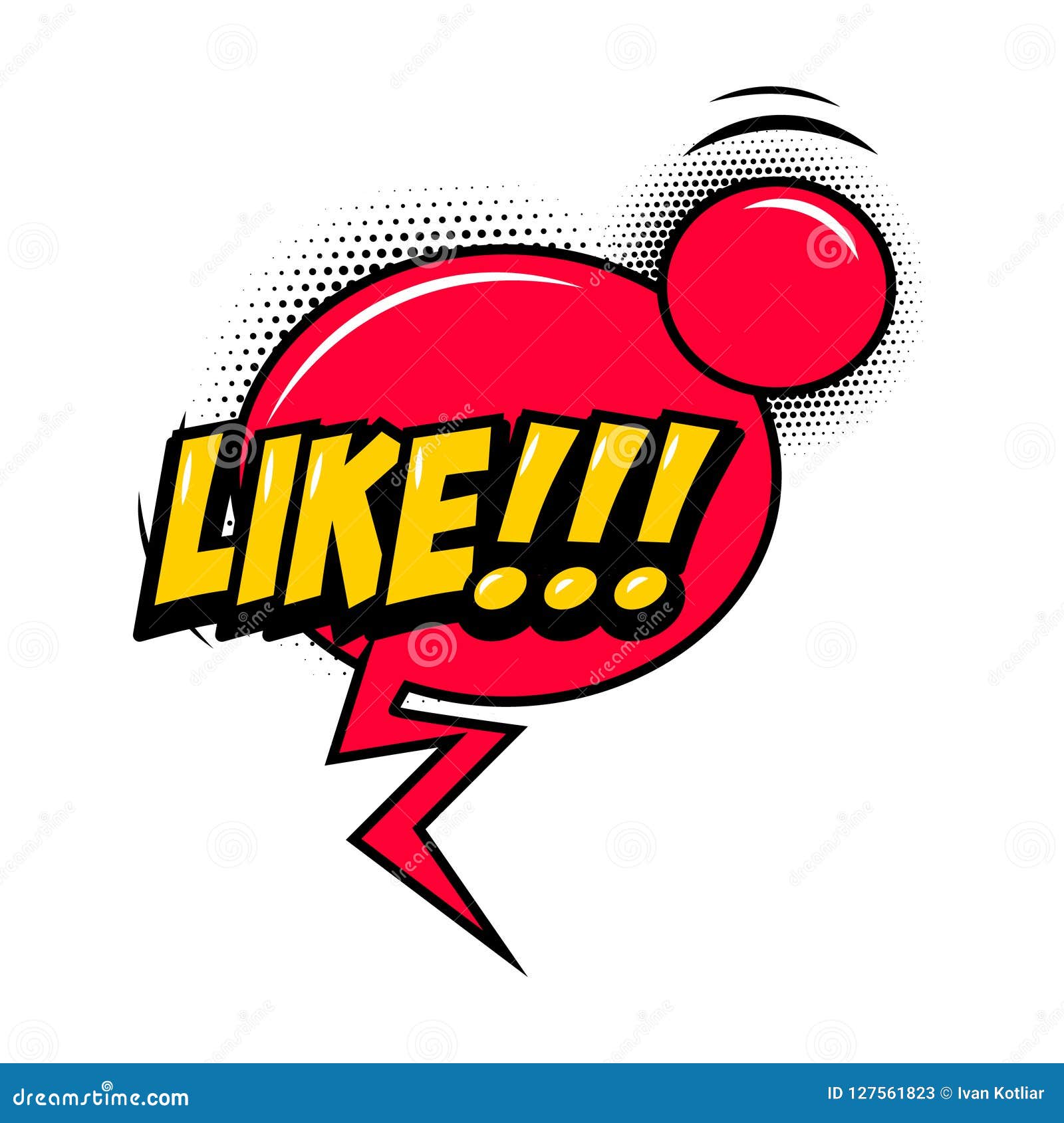 Like!!! Comic Style Phrase with Speech Bubble. Stock Vector ...