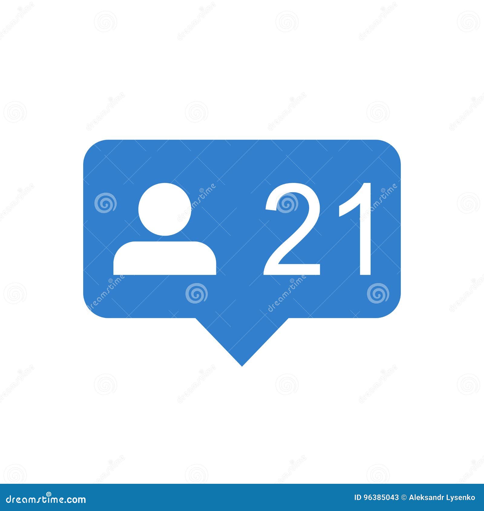 Like, Comment, Follower Icon. Blue Flat Vector Illustration With ...