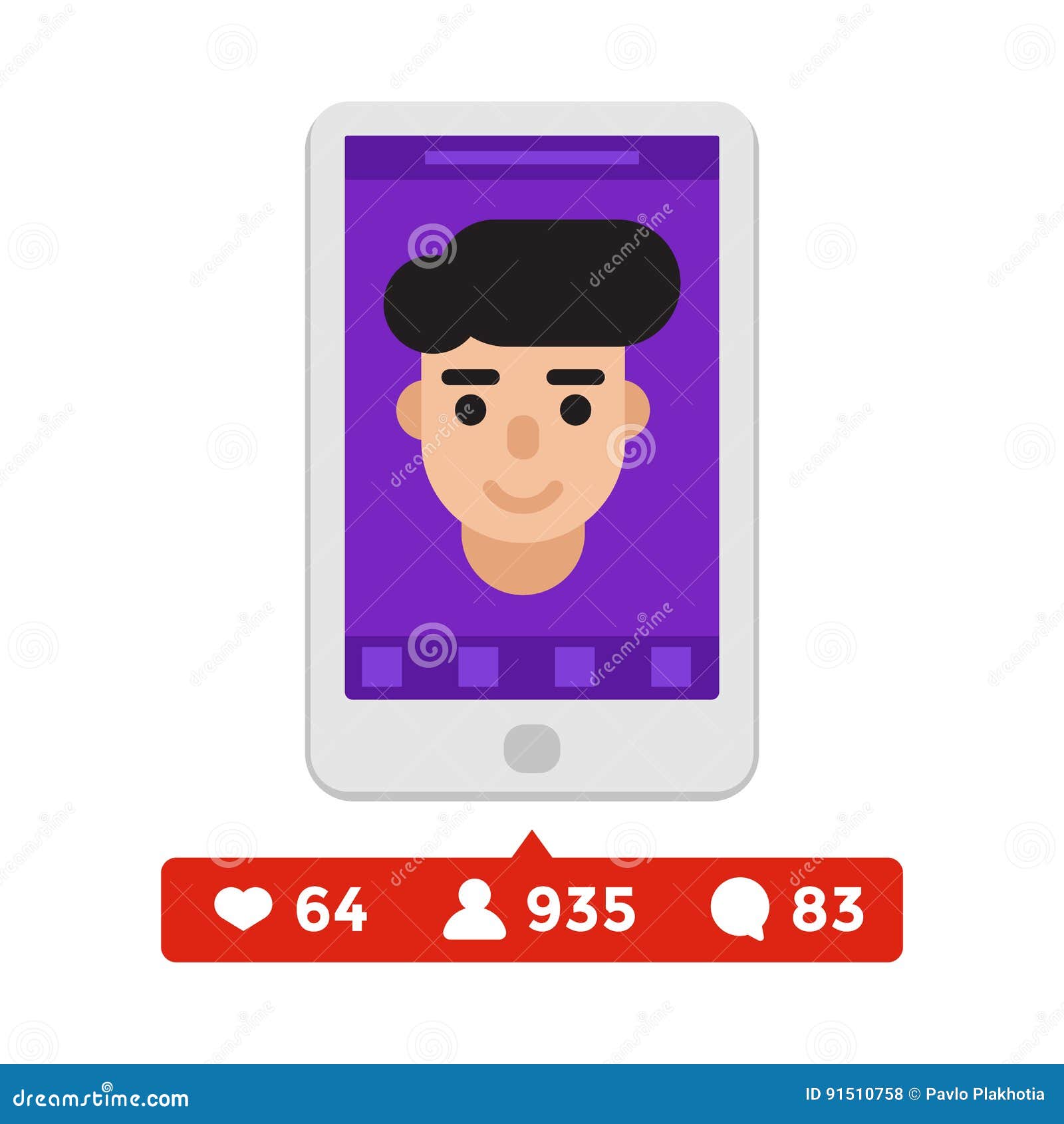 A Set Of Icons Counter Notifications Instagram. Follower. Icon Set Like ...