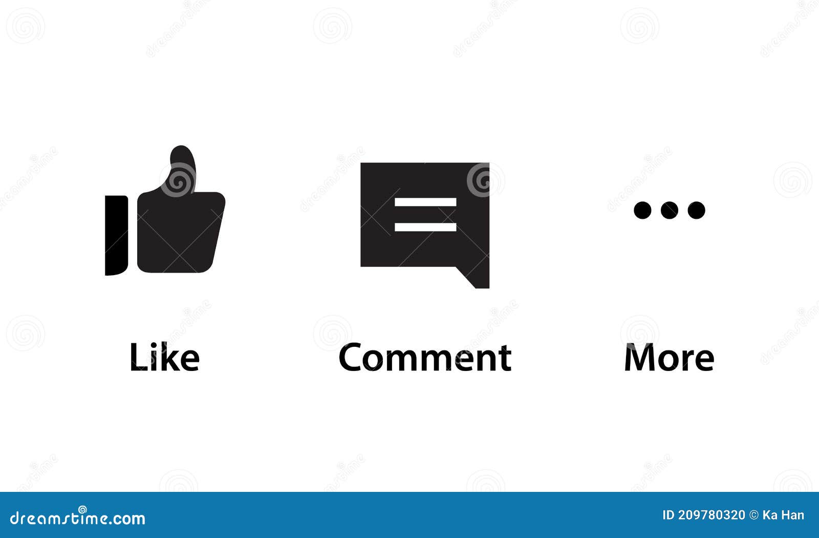Like, Comment, and More Button Icon Stock Vector - Illustration of ...