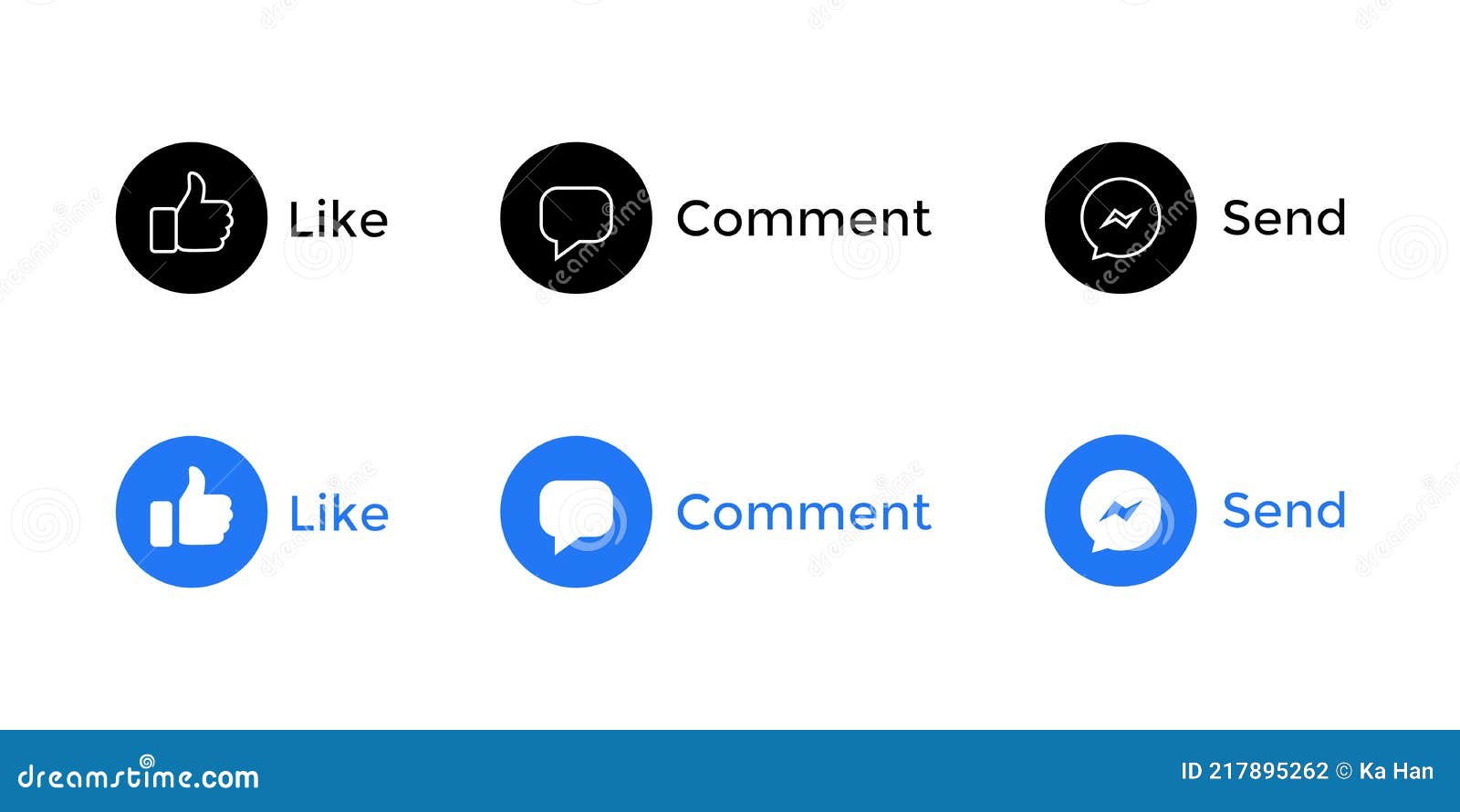 Like, Comment, Send. Elements of Social Media Icon Vector Illustration ...