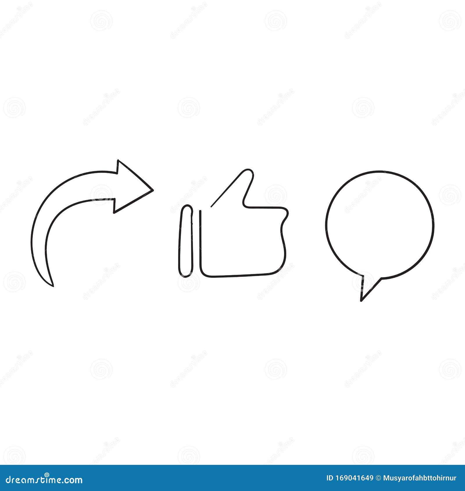 Like Comment Share Icon Set with Hand Drawn Doodle Style Vector Stock ... Like Comment Share Icon Set with Hand Drawn Doodle Style Vector Stock ...