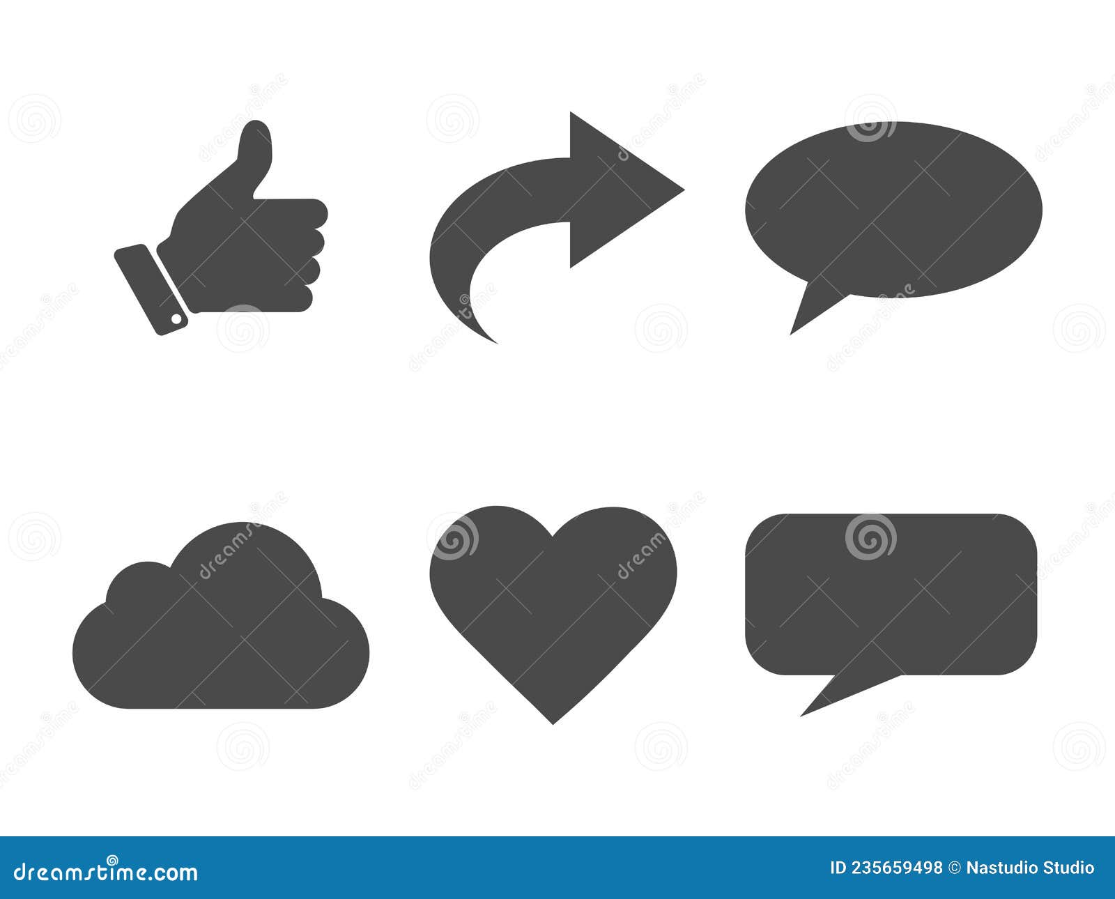 Like Comment and Share Icon Set. Social Network Vector Stock Vector ...