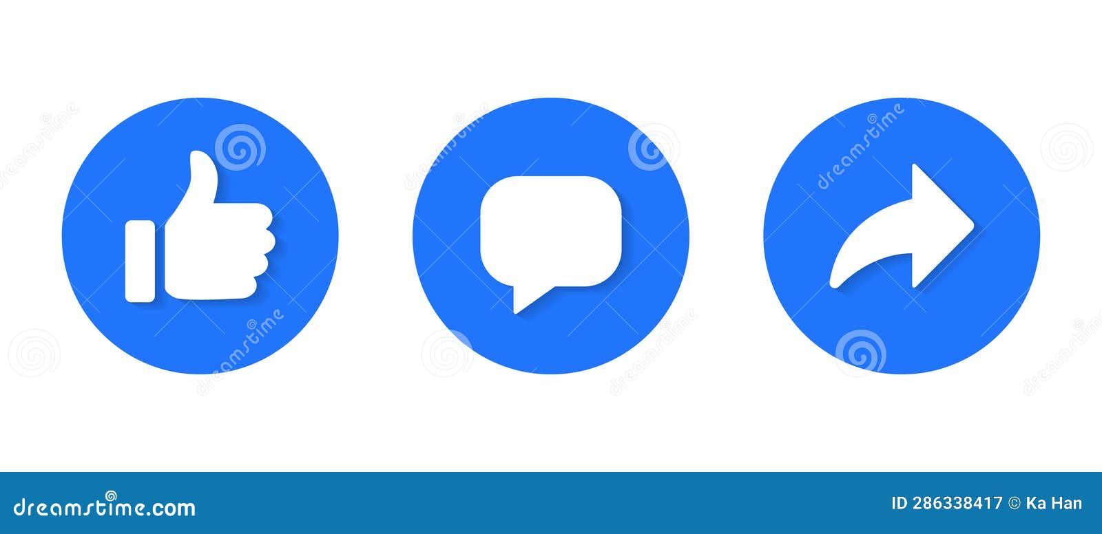 Like, Comment, and Share Icon Vector in Flat Style. Social Media Post ...