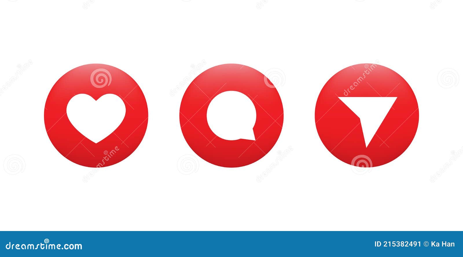 Like, Comment, and Share. Modern 3d Icon Set of Social Media Stock ...