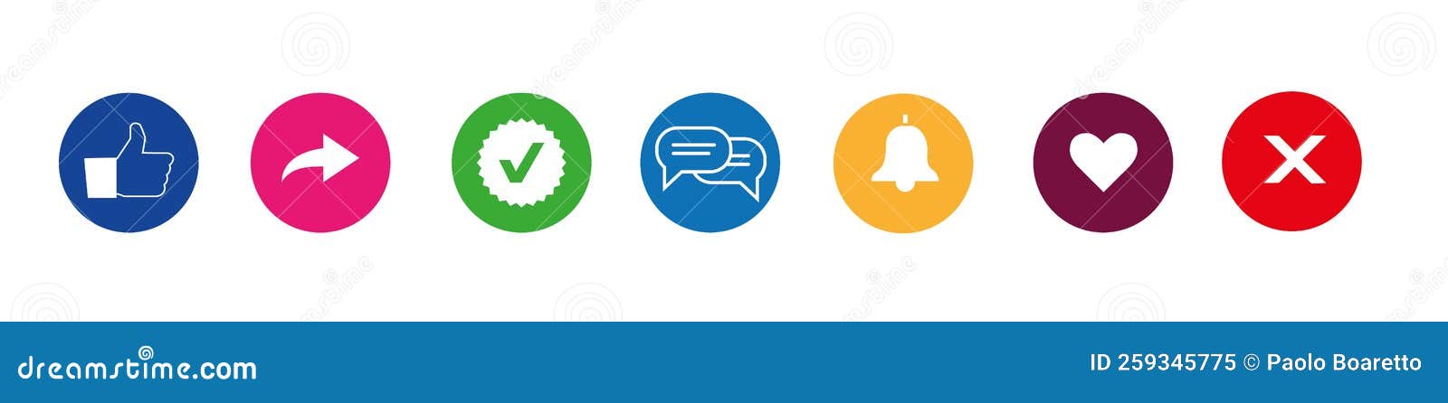 Like, Comment, Share and Save. Button Icon Set of Social Media Stock ...