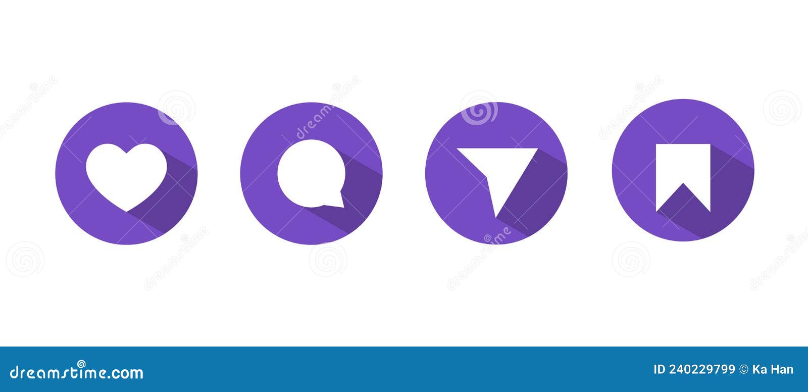 Like, Comment, Share and Save Icon. Button Set of Instagram Stock ...