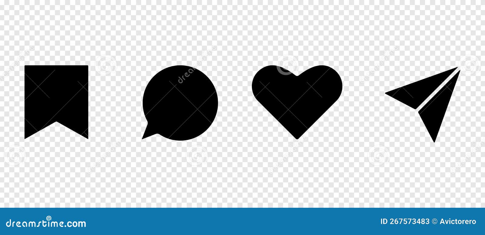 Like, Comment, Share and Save Icon Set. Generic Social Media User ...