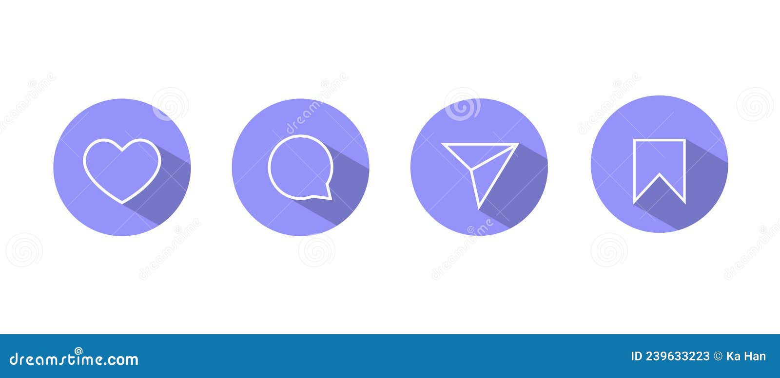 Like, Comment, Share and Save. Icon Set of Social Media Stock Vector ...