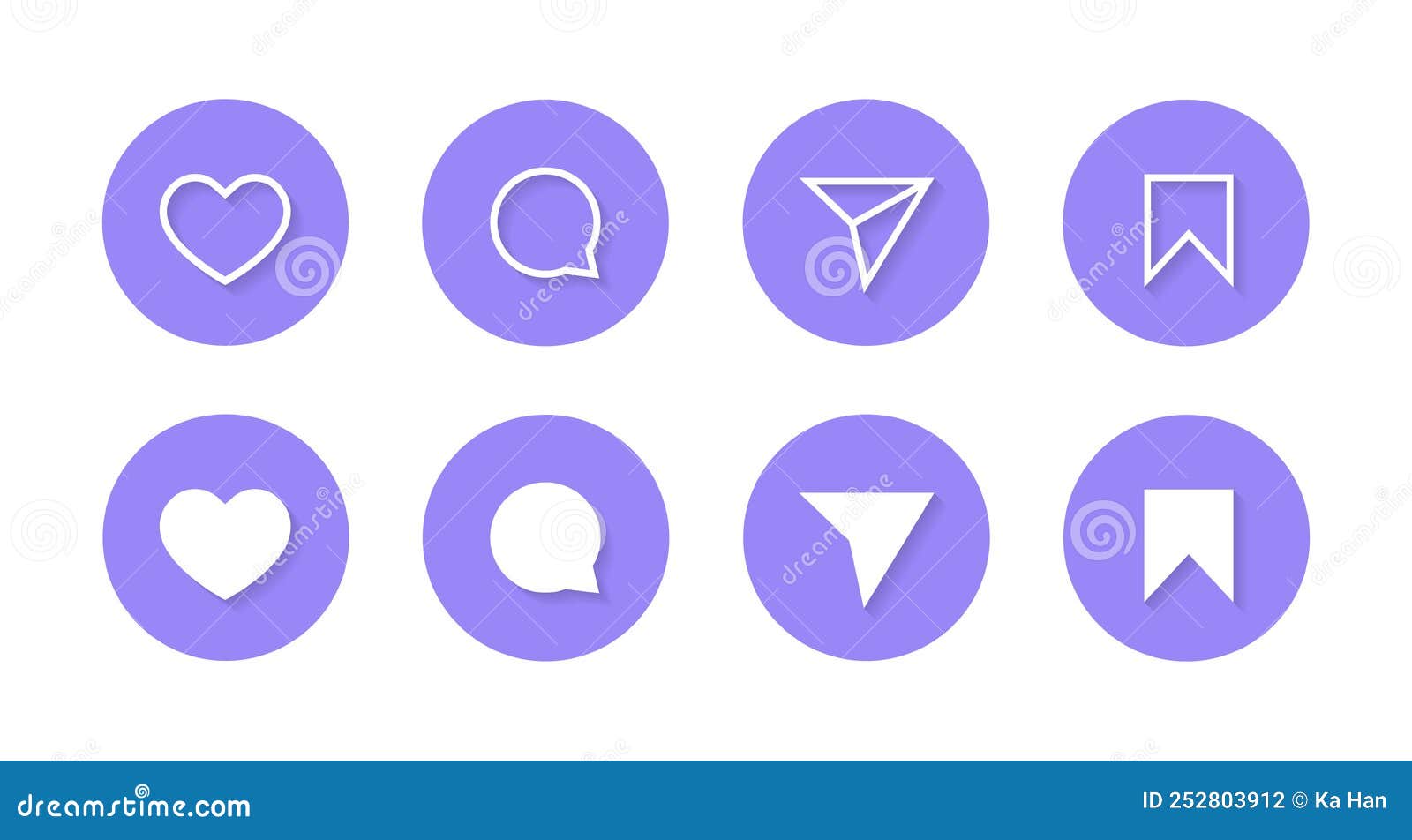 Like, Comment, Share, and Save Icon Vector. Social Media Elements Stock ...