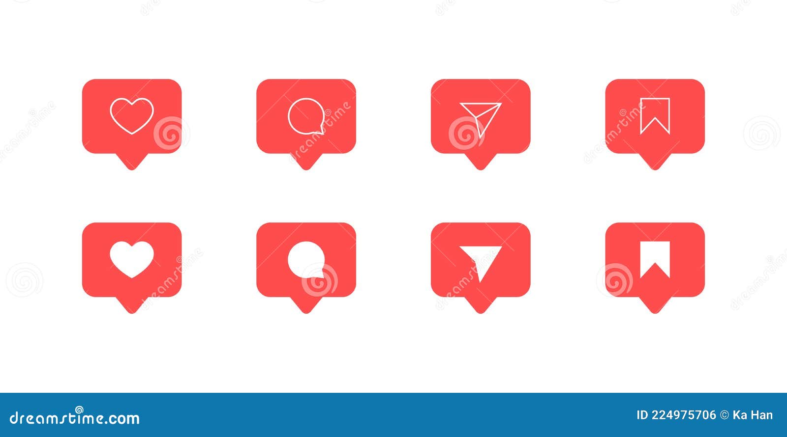 Like, Comment, Share and Save in in Speech Bubbles. Social Media Menu ...