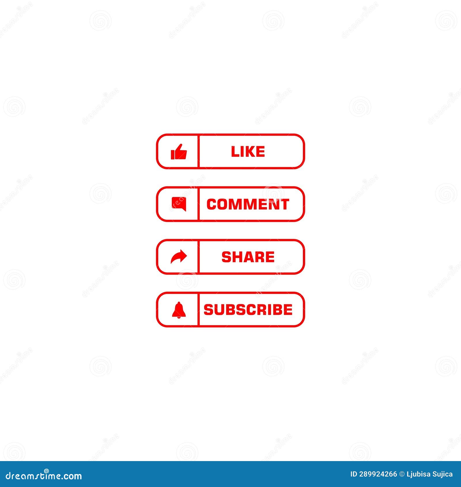 Like, Comment, Share, and Subscribe Button. Collection of Like, Comment ...